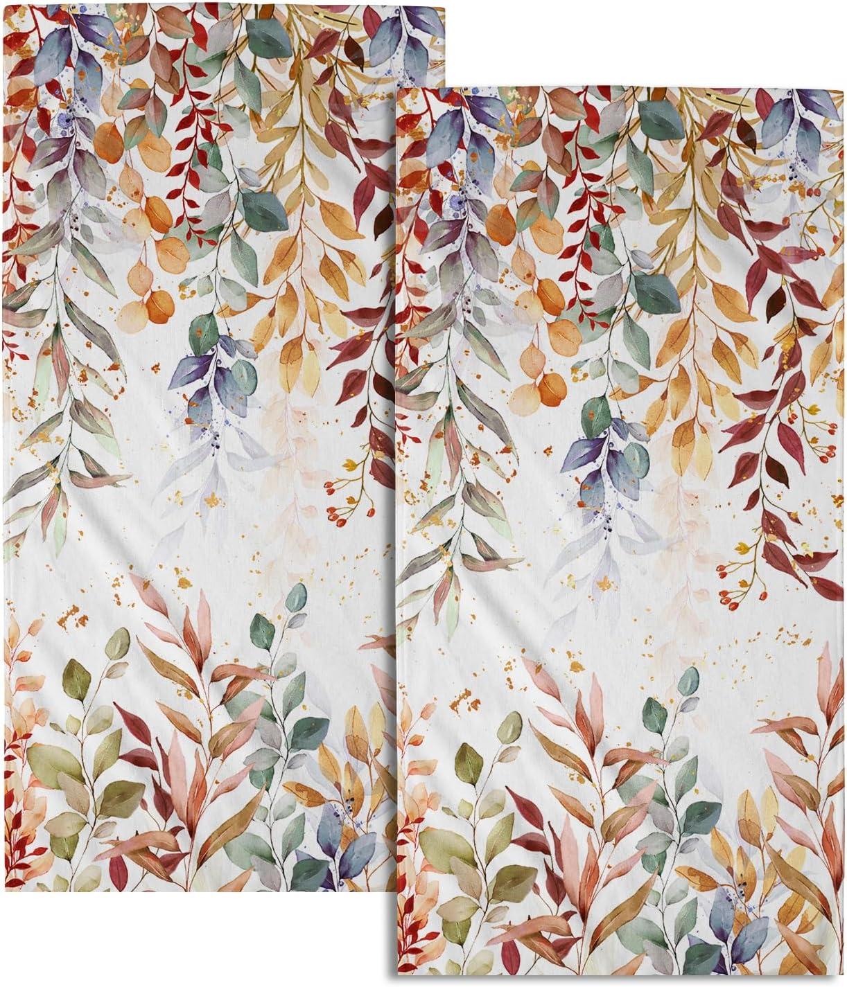 Amazon.com: Imiss Colorful Leaves Towels Watercolor Fall Leaf Botanical ...