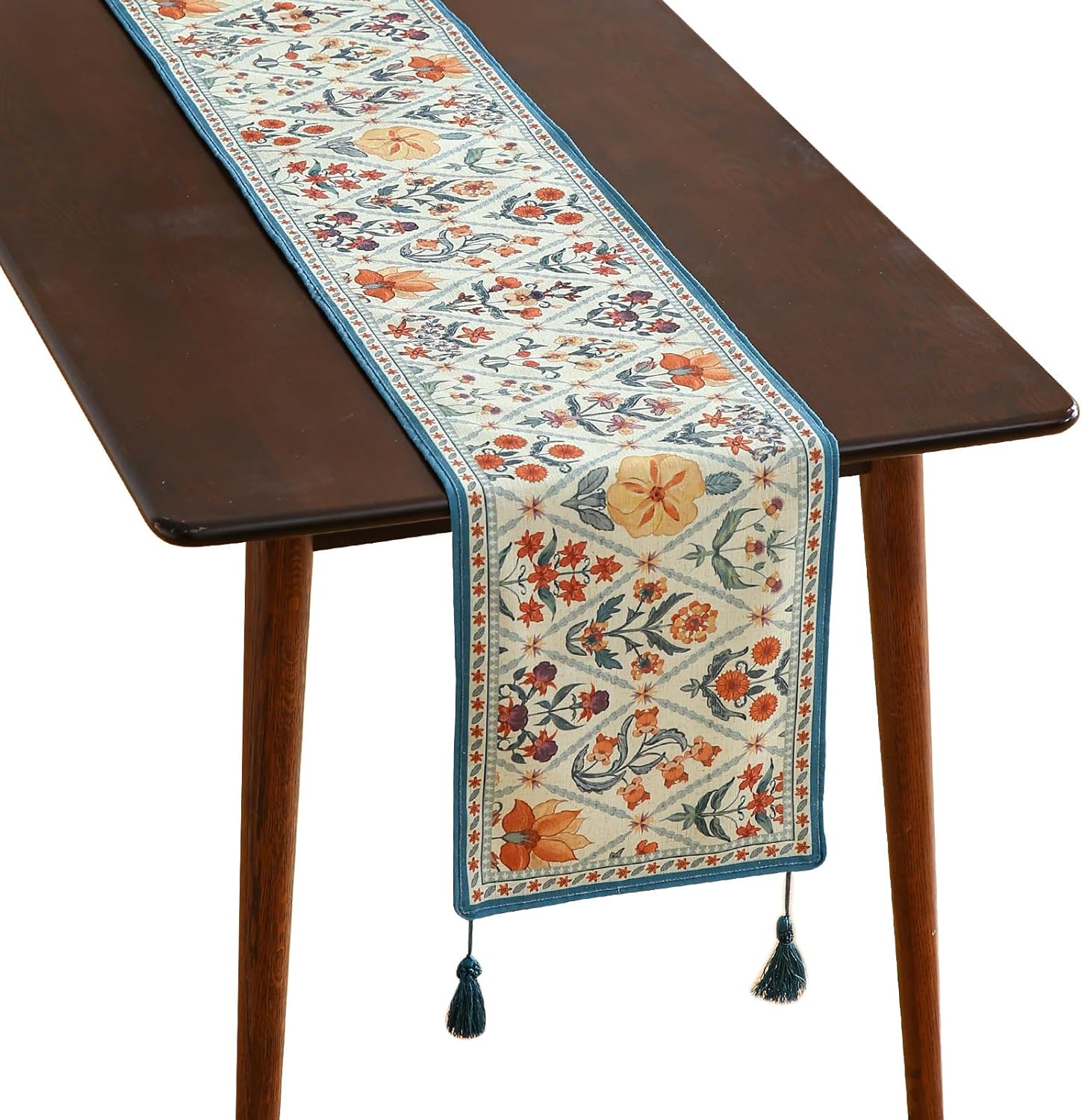 Amazon.com: ISAENNE Designer Elegant Linen Table Runner 118 Inches ...