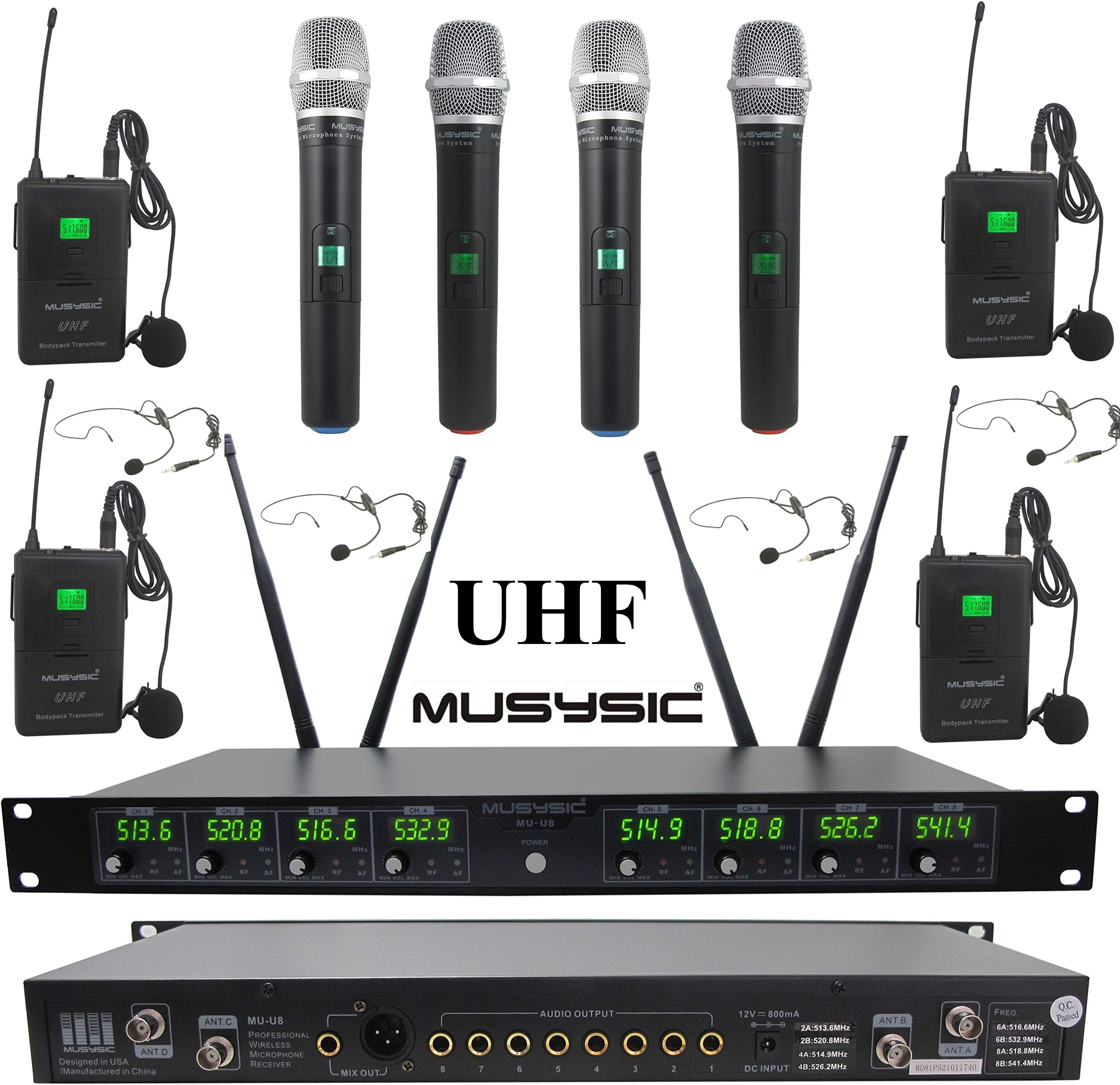 Amazon.com: MUSYSIC Pro Wireless Microphone System – Advanced SM ...