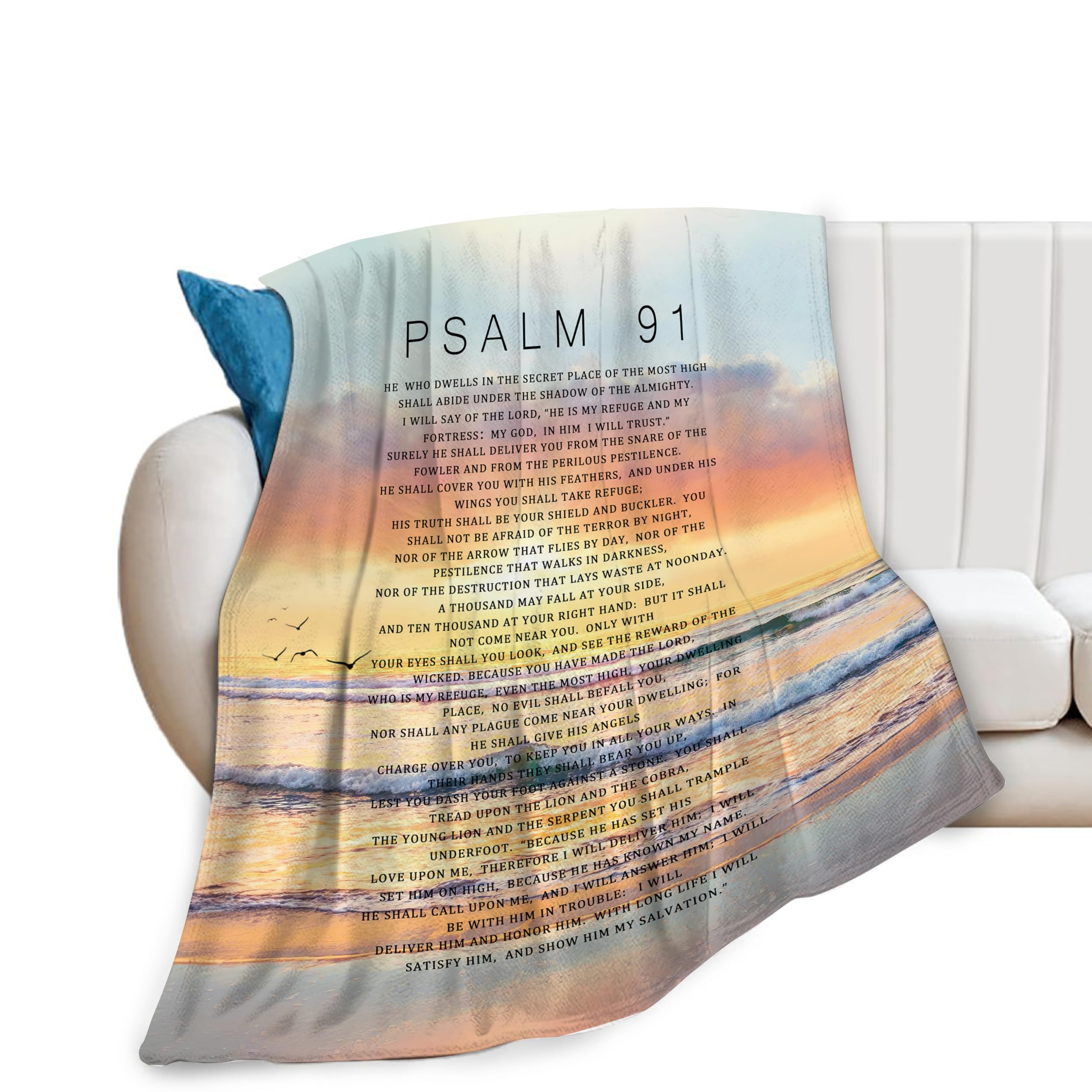 Amazon.com: Psalm 91 Blanket Christian Gifts Religious Bible Verse ...