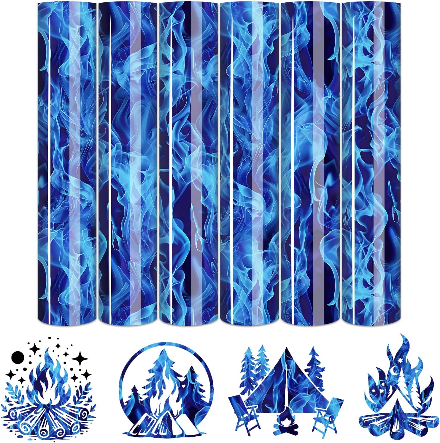 Amazon.com: Tintnut Blue Flame HTV Heat-Transfer-Vinyl-12x10 inch 6 ...