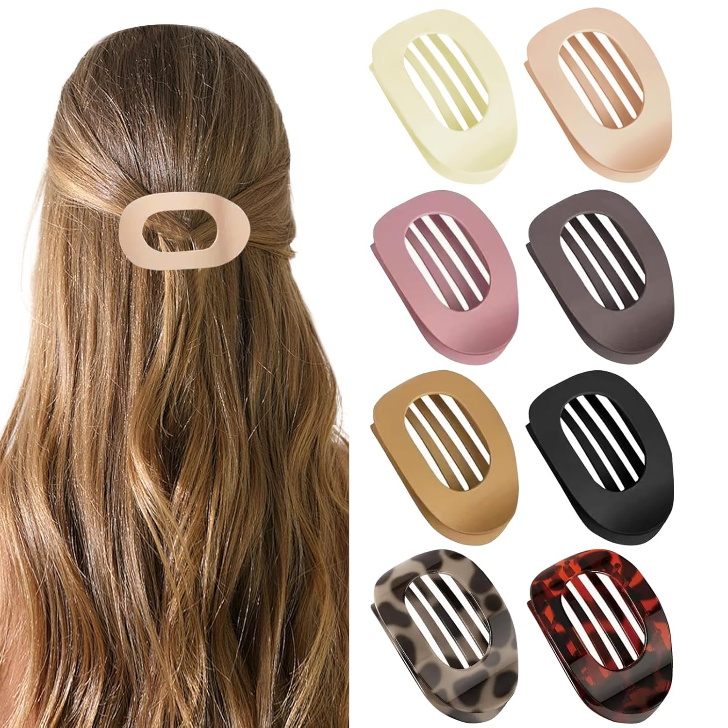 Amazon.com : 8 Pack Hair Clips for Women and Girls, Matte Non-Slip ...