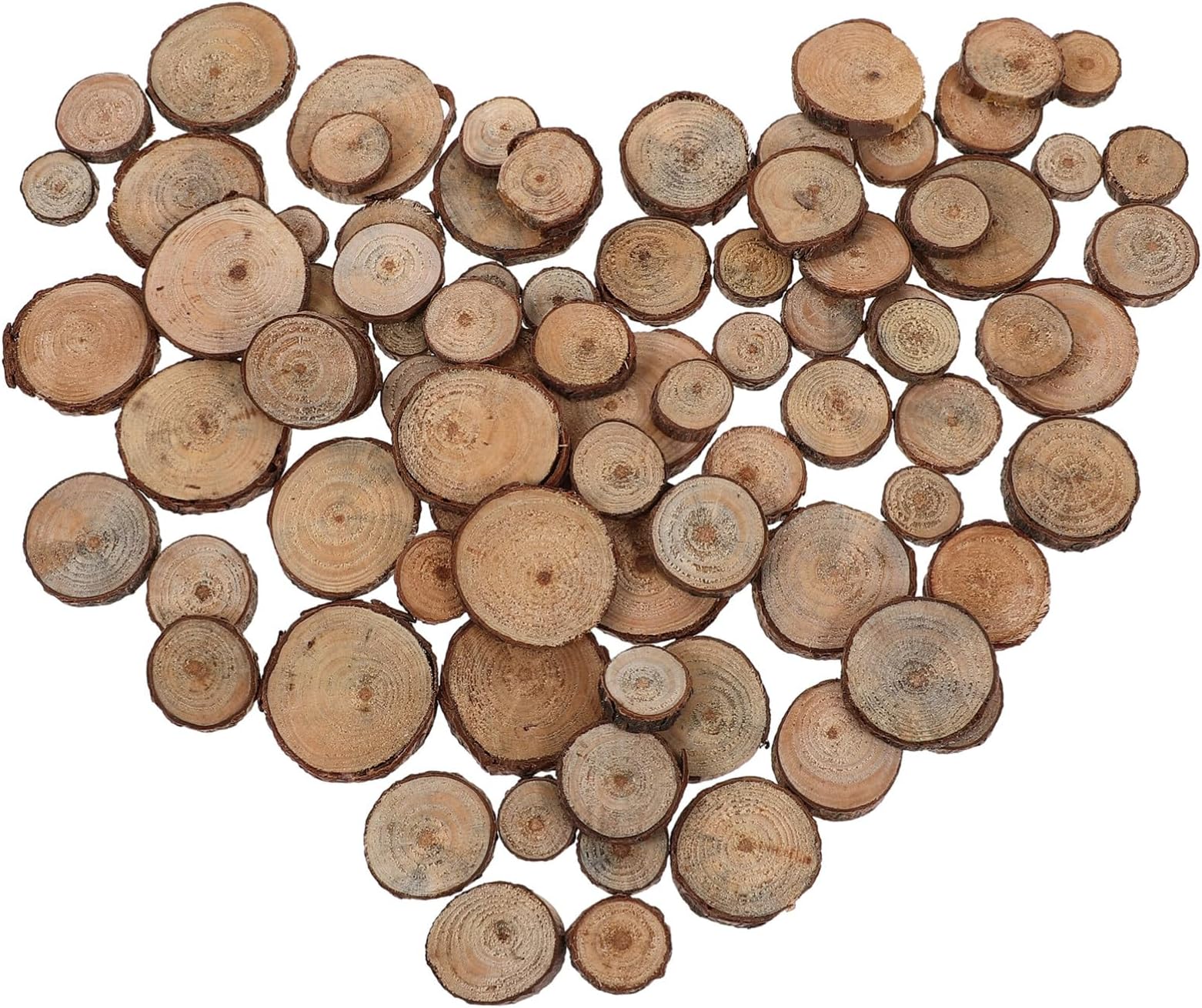 Amazon.com: Ciieeo 100pcs 1-3CM Wood Log Slice Discs Unfinished Wooden ...