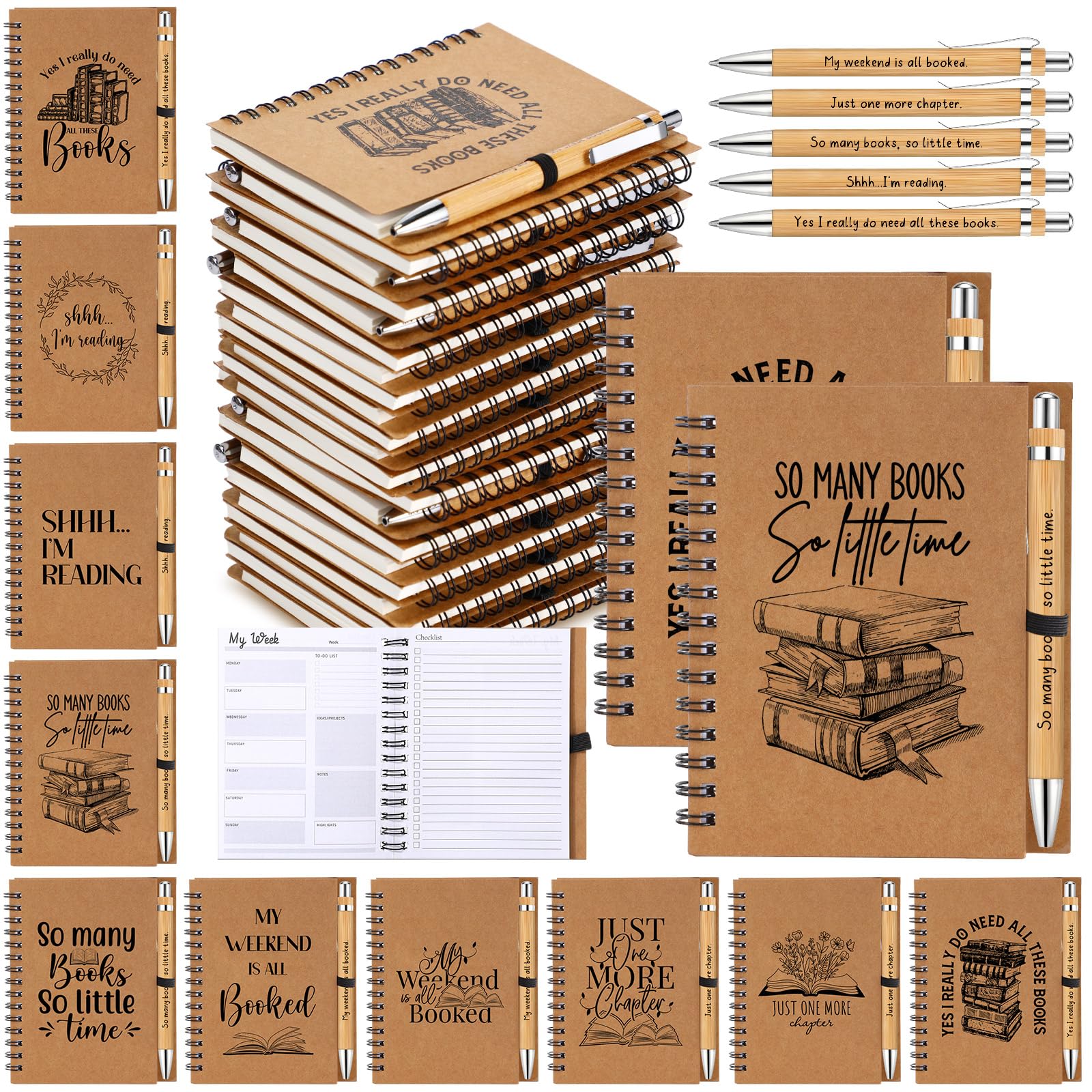 Snapklik.com : Thenshop 10 Set Book Lovers Gifts Inspirational Spiral ...