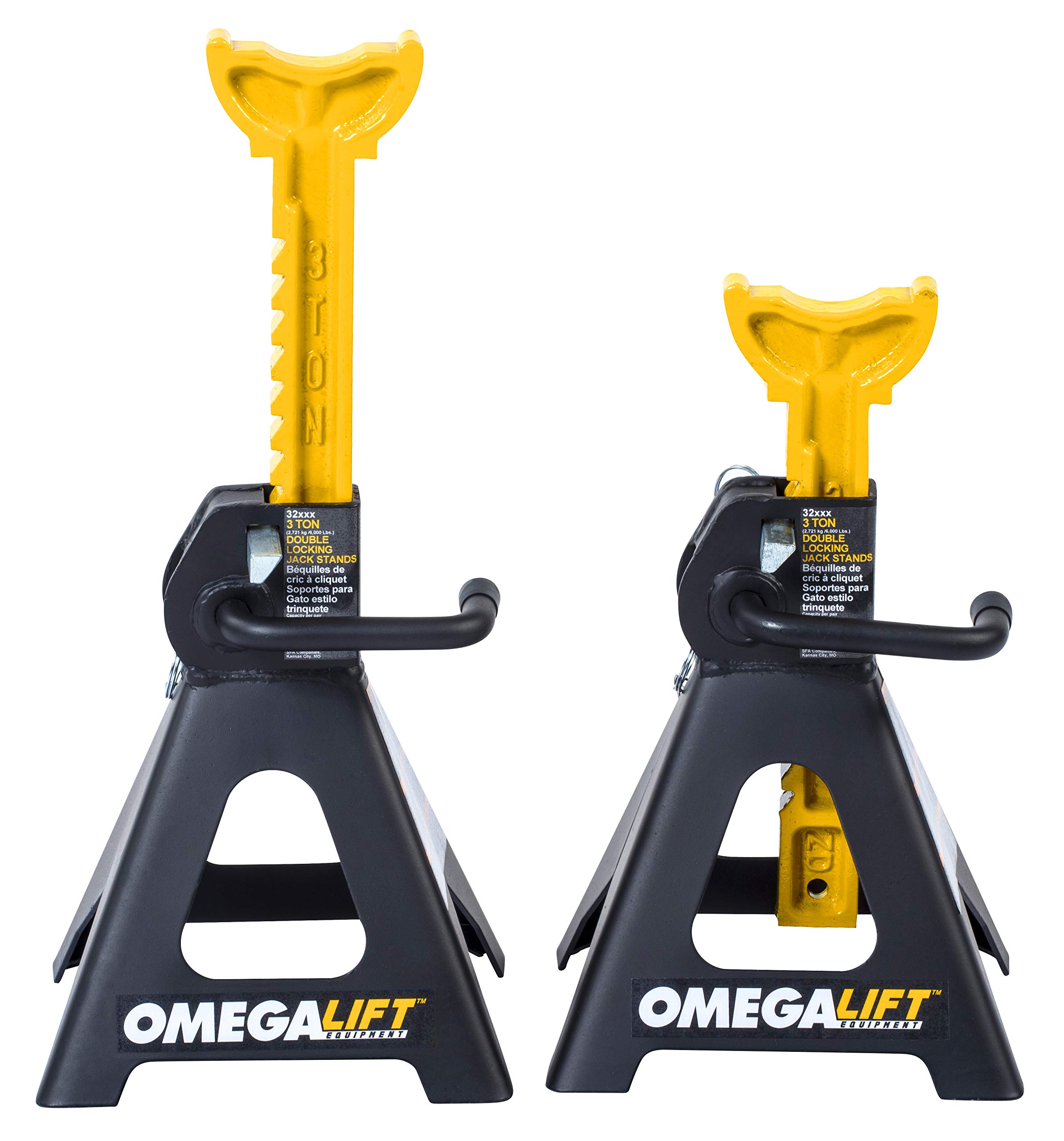 Snapklik.com : Omega Lift 32038 3 Ton Jack Stands Pair - Heavy Duty ...