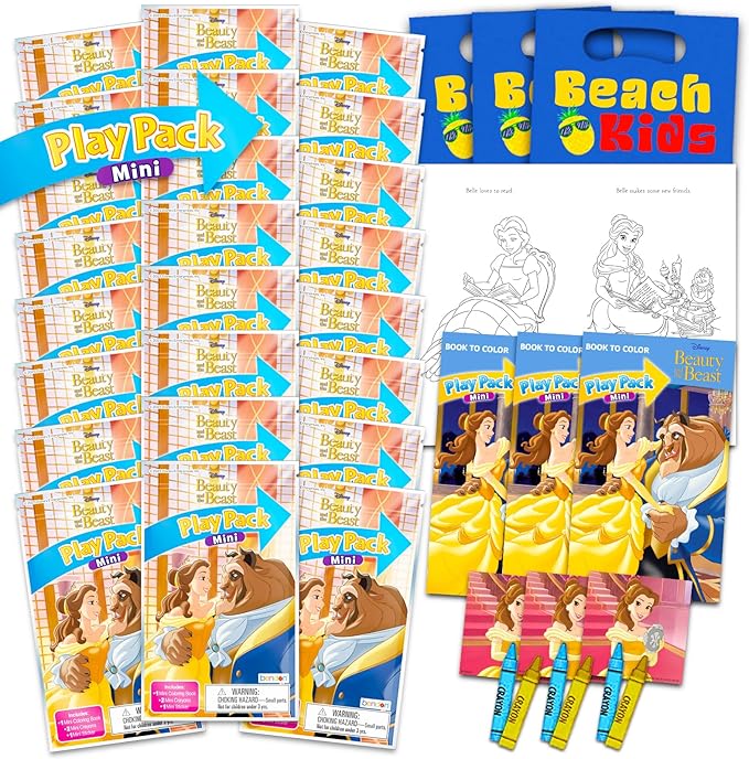 Amazon.com: Disney Beauty and the Beast Birthday Party Favors Set ...