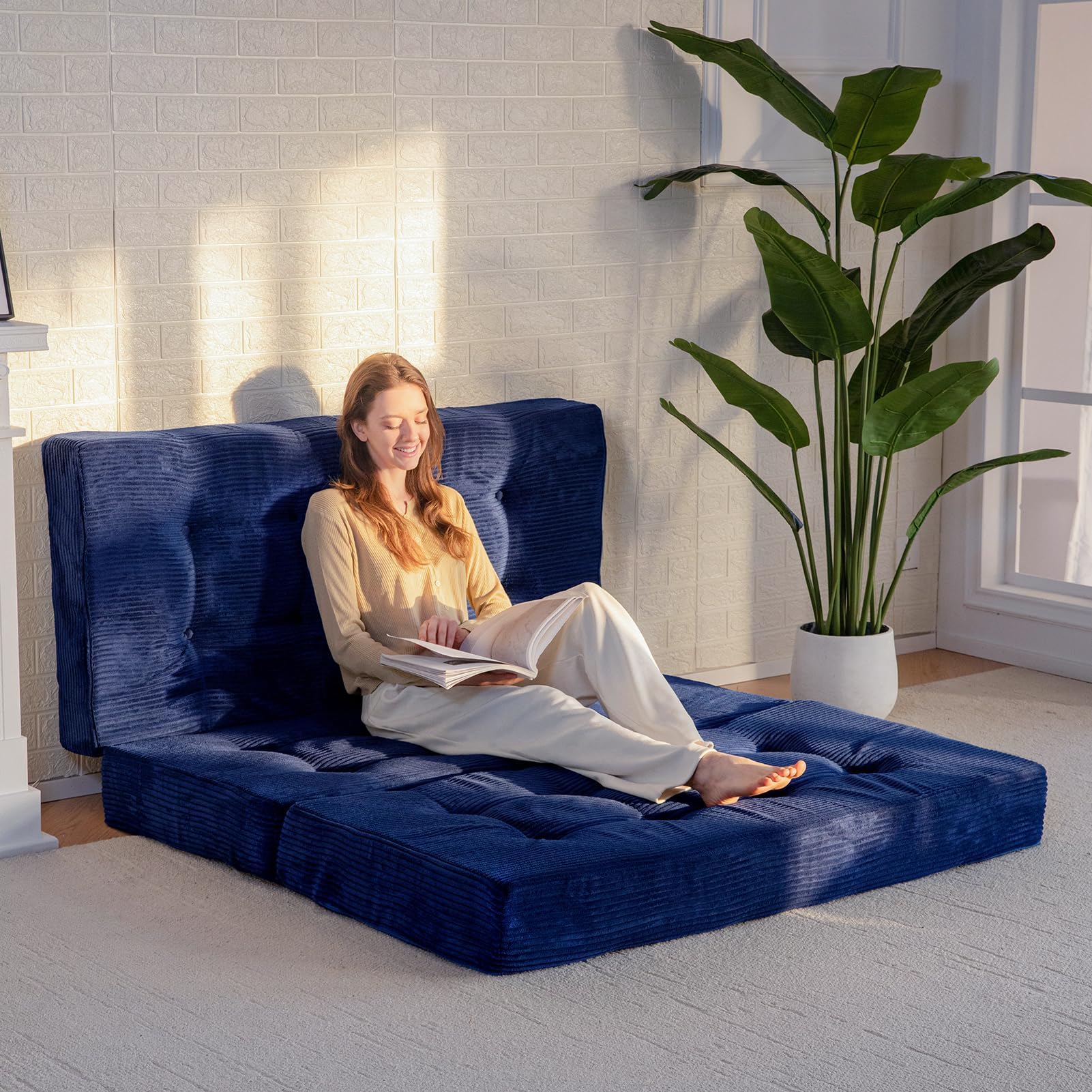 Snapklik.com : MAXYOYO Tri-Fold Mattress, 6 Inch Tufted Folding Futon ...