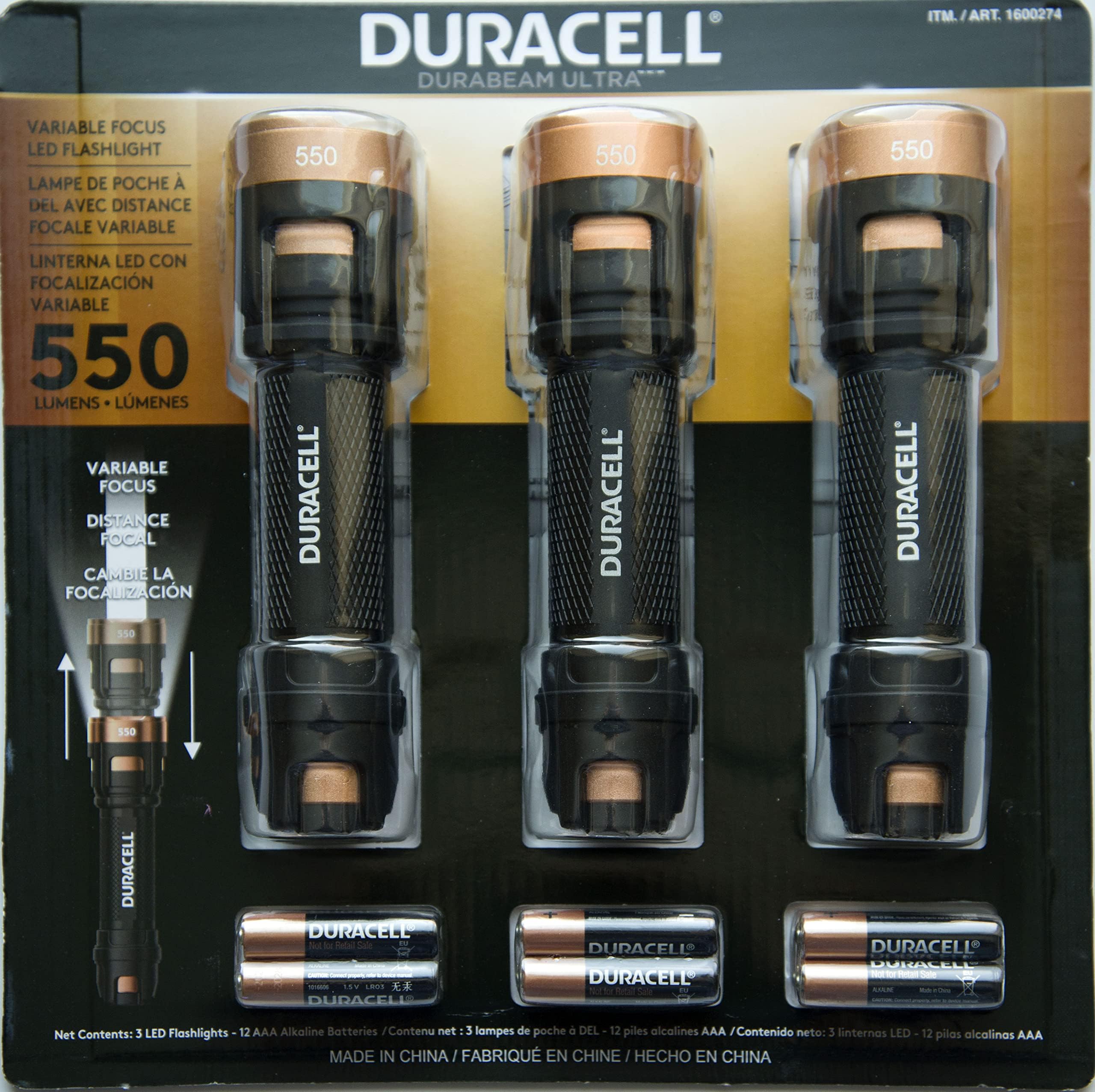 Duracell DURABEAM Ultra LED Flashlight 1000 Lumens 3-Pack - Amazon.com