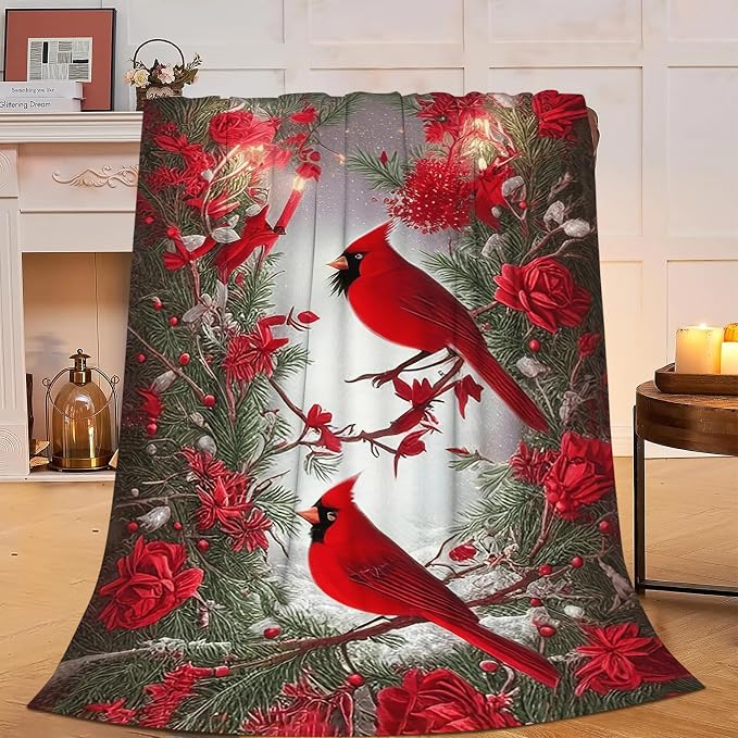 Amazon.com: Cardinal Blanket Soft Cozy Cardinal Fleece Throw Blanket ...