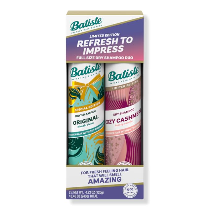 Amazon.com: Batiste Dry Shampoo, Original and Cozy Cashmere Fragrance ...