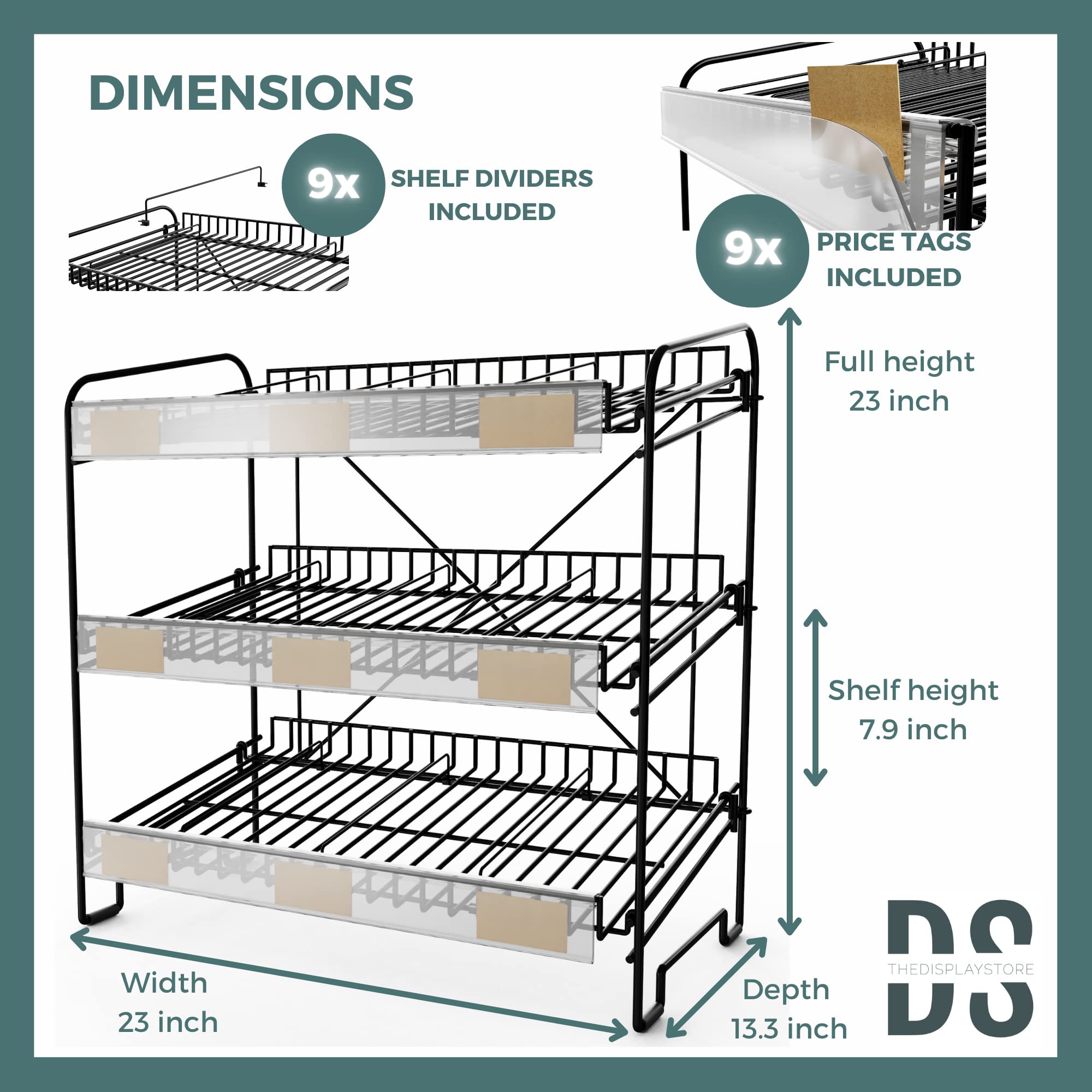 Snapklik.com : DS THE DISPLAY STORE Black 3 Tier Candy Display Rack ...