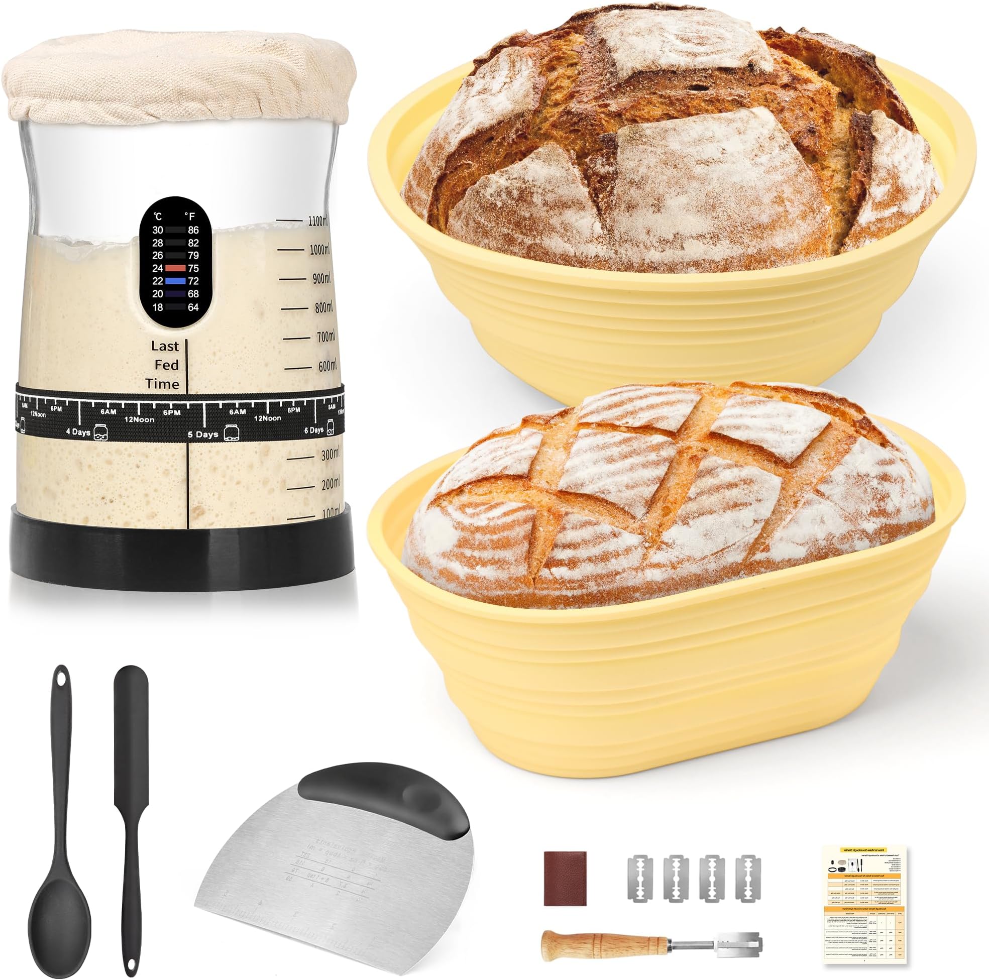 Amazon.com: Coco Bird Pro Sourdough Bread Baking Supplies- 50oz ...