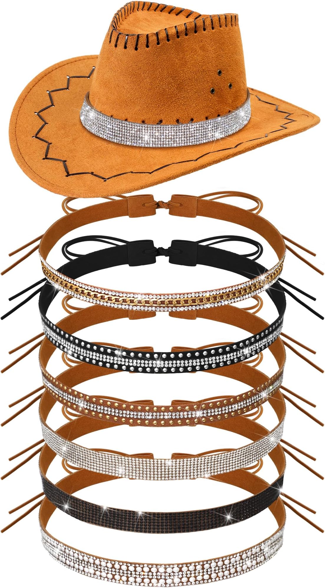 Amazon.com: Rionaty 12 Pcs Cowboy Hat Bands Ethnic Western Hat Belts ...