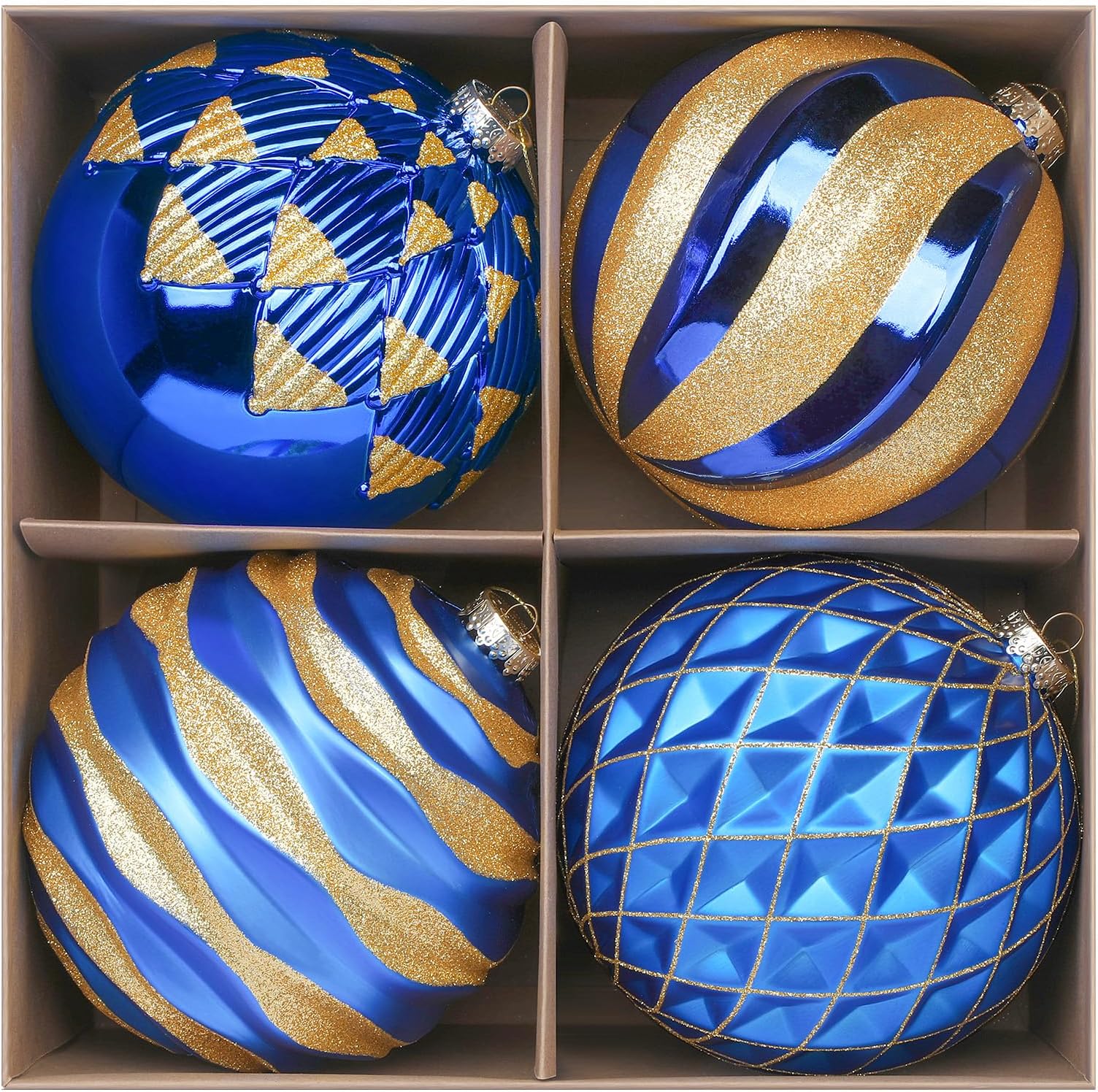 Amazon.com: Alupssuc 6"/150mm Large Christmas Balls Ornaments, 4Pcs ...