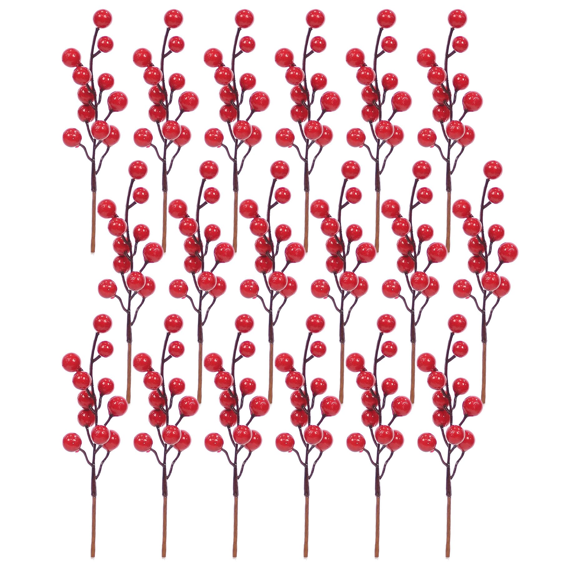 Amazon.com: COLMOXY 18 Pack Artificial Holly Red Berry Stems 7 inch ...