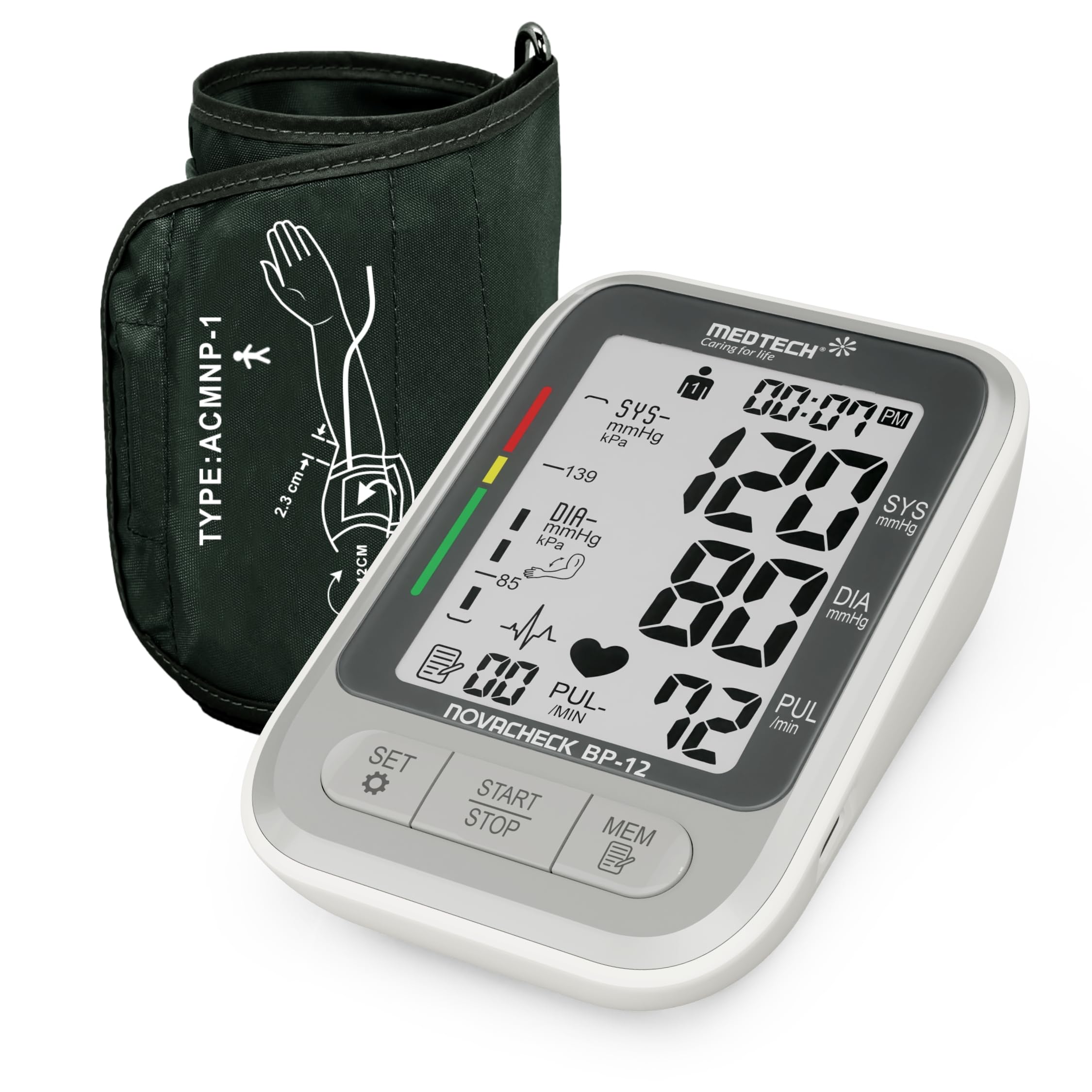MEDTECH® BP12 Fully Automatic Portable Digital Blood Pressure BP ...
