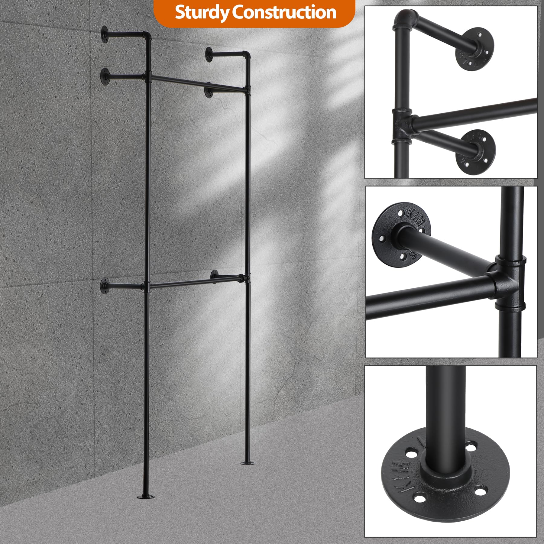 Snapklik.com : Toriexon Industrial Pipe Clothing Rack Metal, Minimalist ...