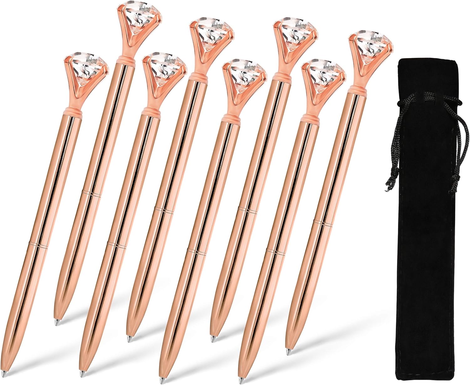 ETCBUYS Diamond Ballpoint Pen - Multi Color Pens Rose Gold with Big ...