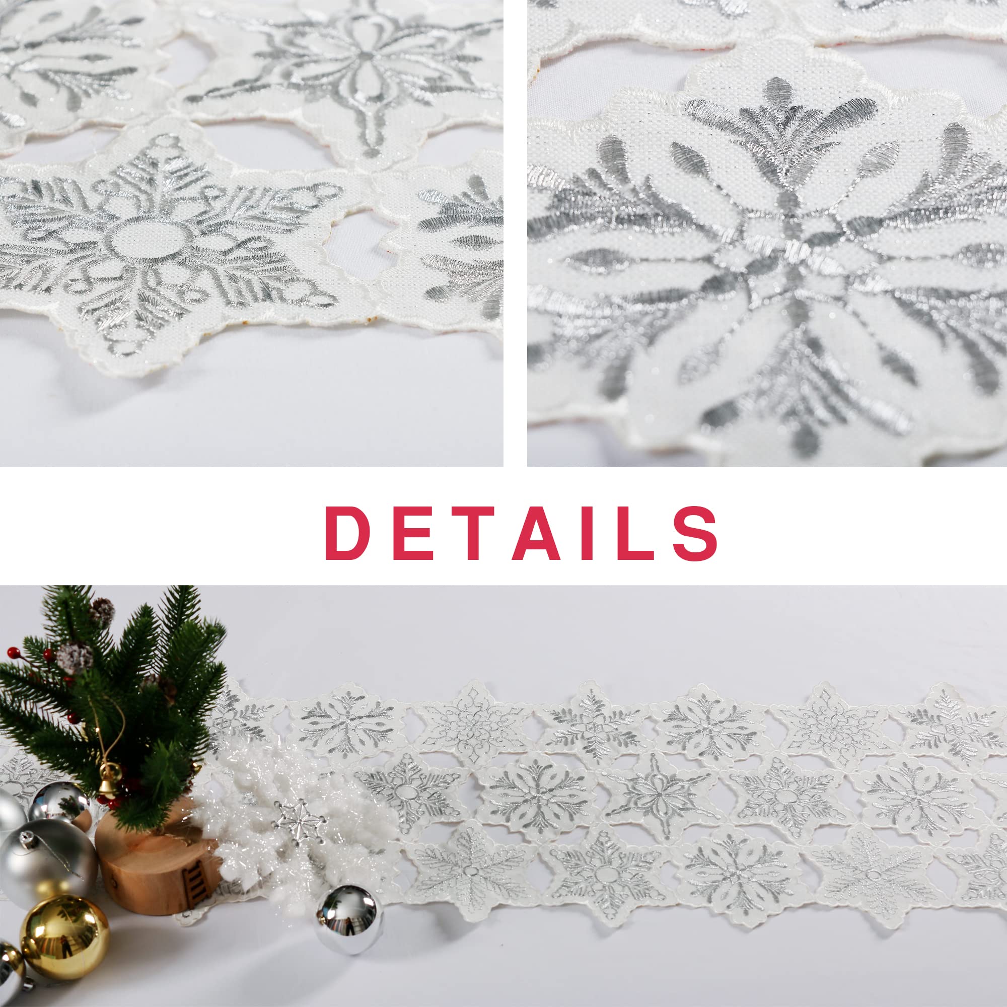 Snapklik.com : Christmas Snowflakes Table Runner 120 Inches Long ...