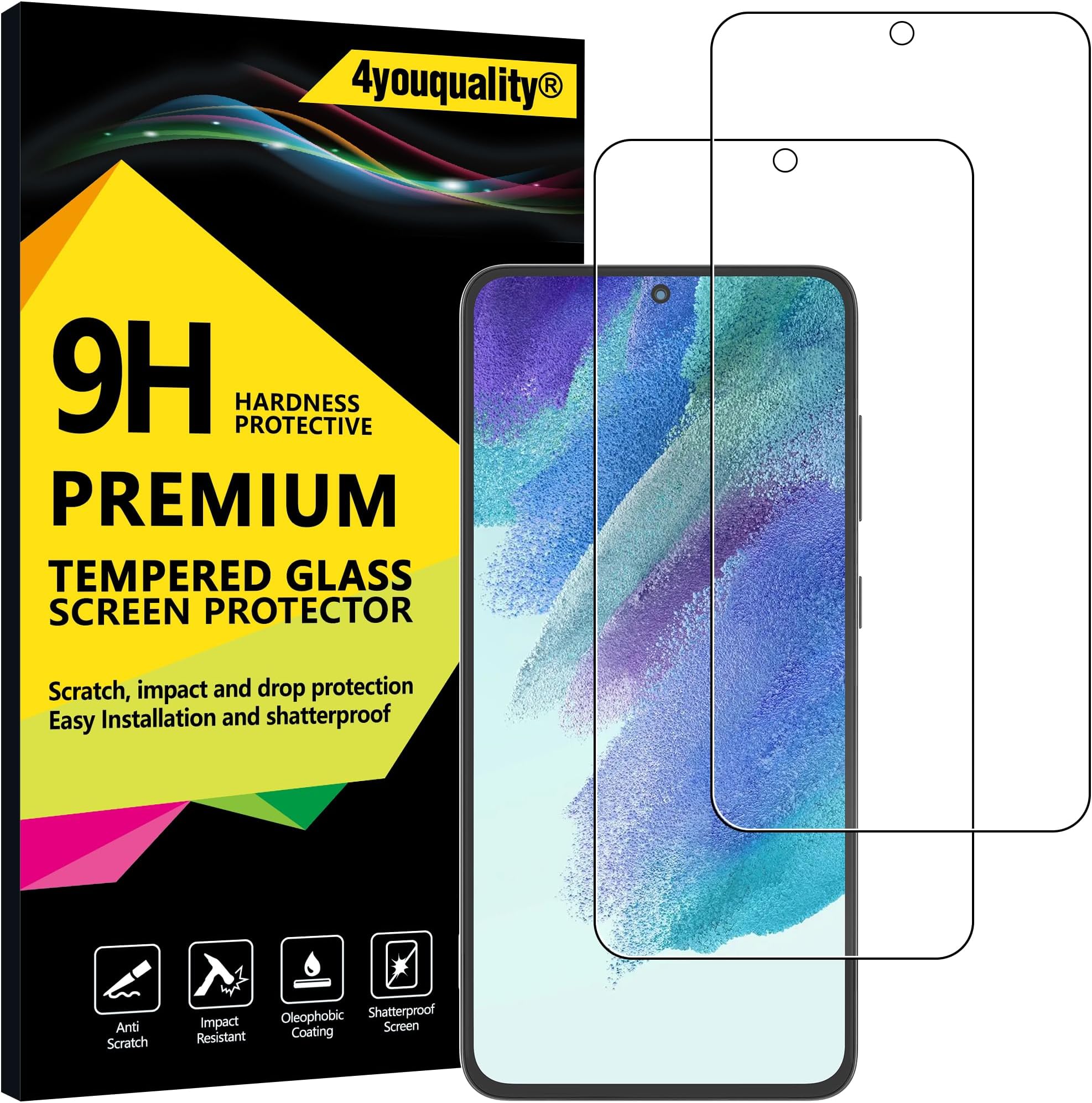 4youquality Screen Protector for Samsung Galaxy S21 FE 5G, Tempered ...