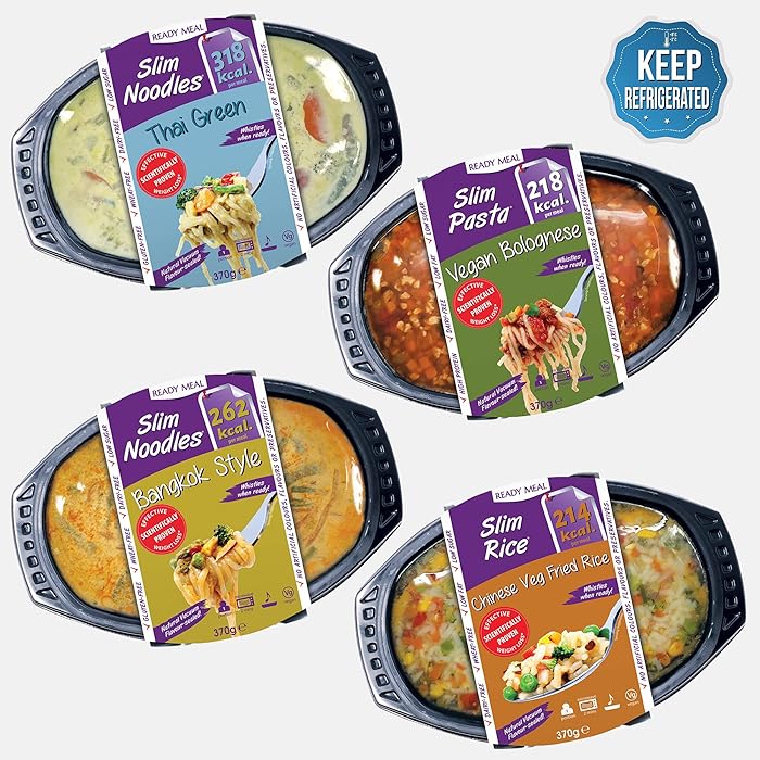 Buy Slim Noodles, Slim Rice Chilled Meals Pack of 4 Thai Green Noodles ...