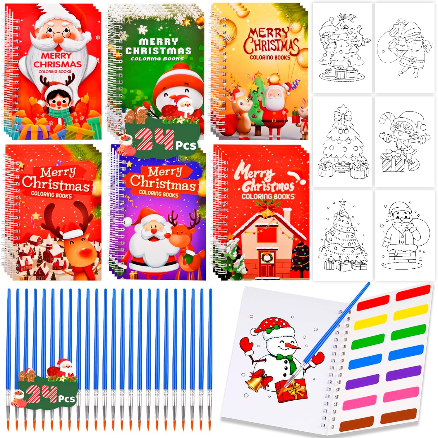 Amazon.com: Christmas Coloring Book for Kids Bulk - 24 Pcs Christmas ...