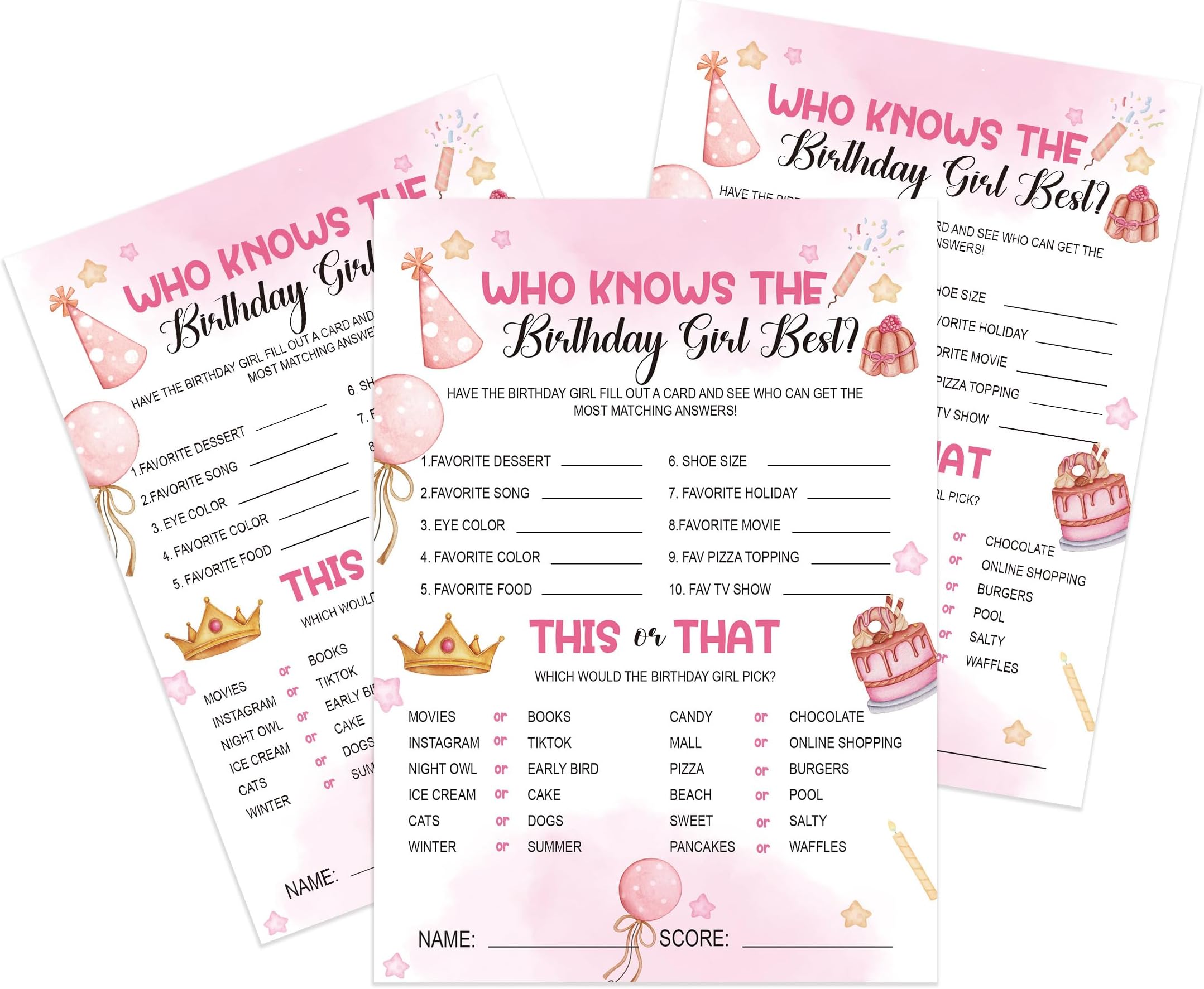 Amazon.com: WKBG03: Know the Birthday Girl Best - Pink Party Cards ...