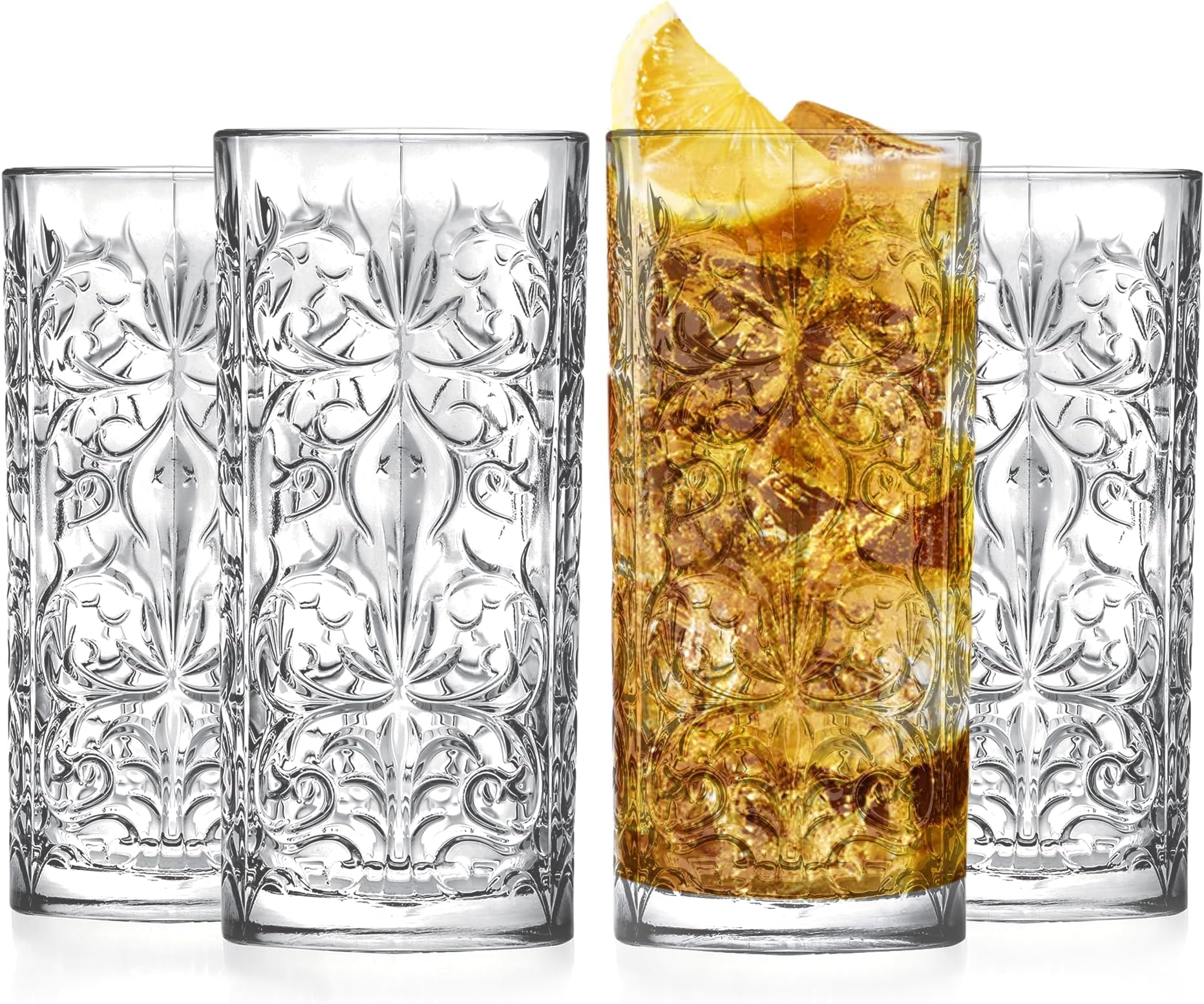 Amazon.com | Barski Highball Glass - Drinking Glasses - Set of 4 ...