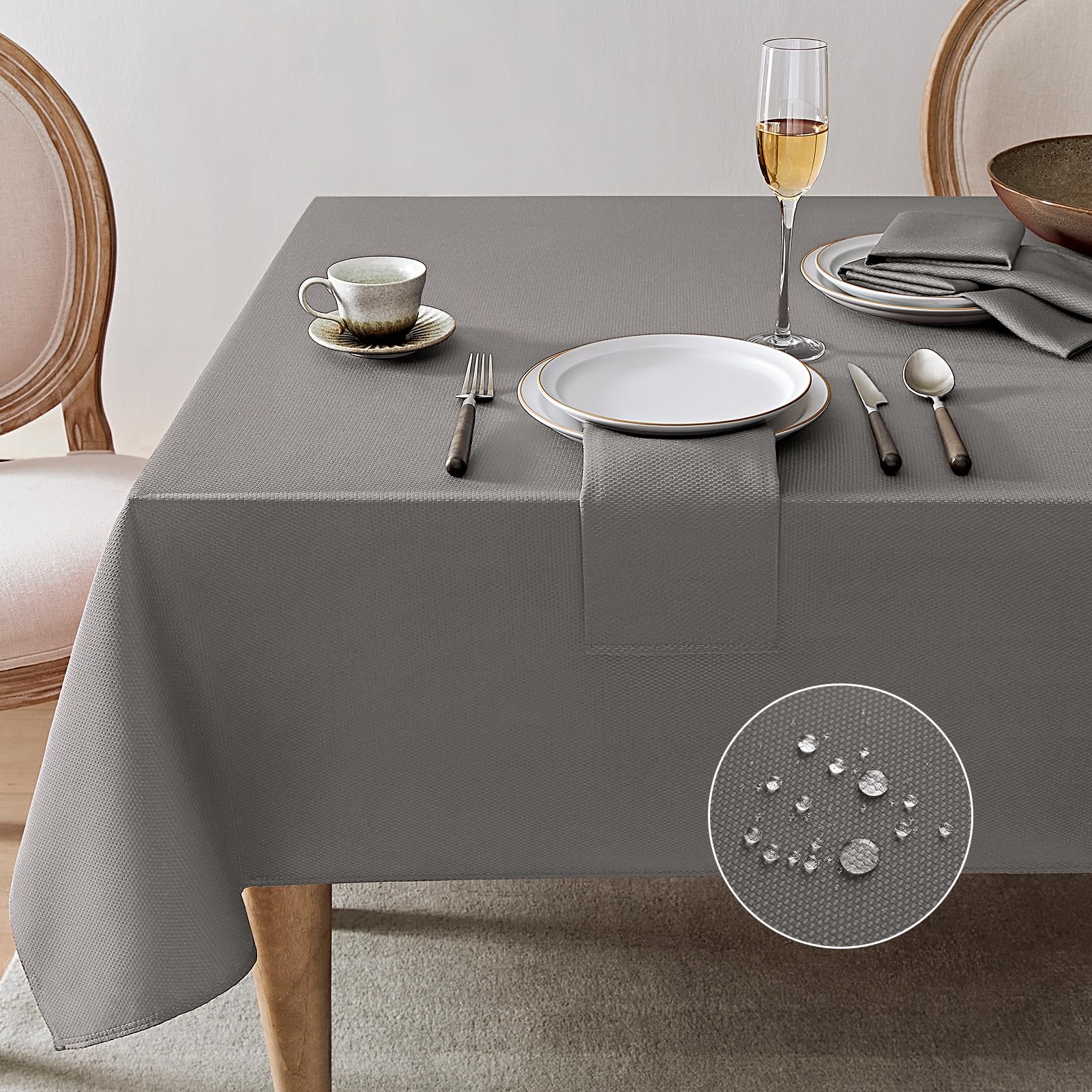 Amazon.com: Softalker Rectangle Weaved Texture Pattern Tablecloth ...