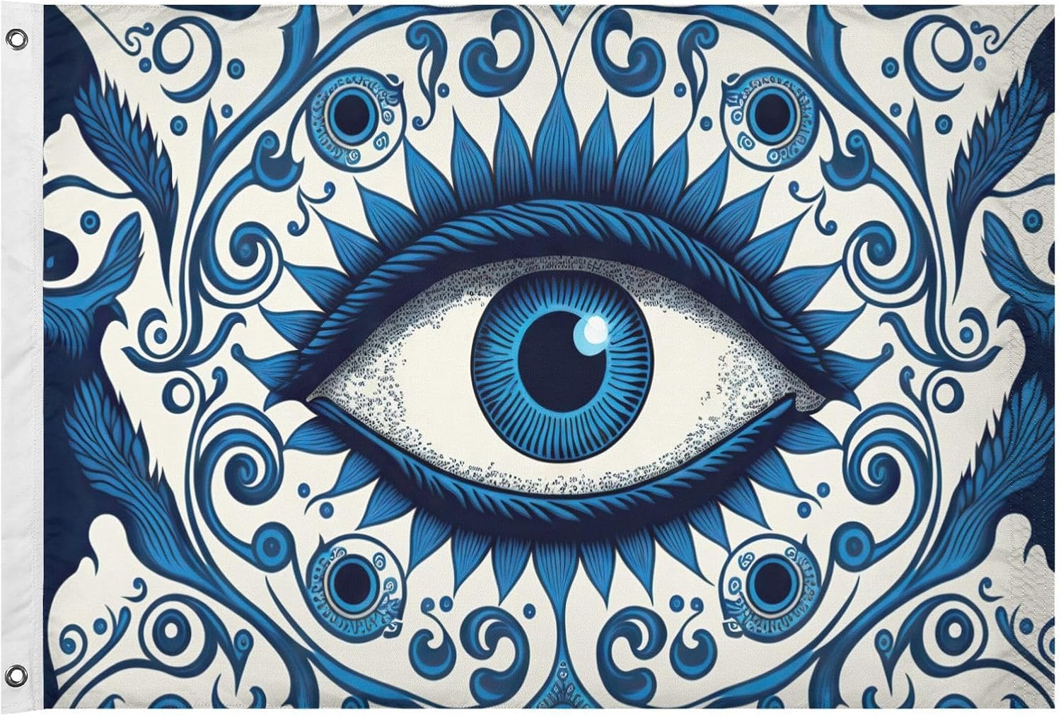 Amazon.com : Blue Evil Eye Print Garden Flag for Outside Double Sided ...