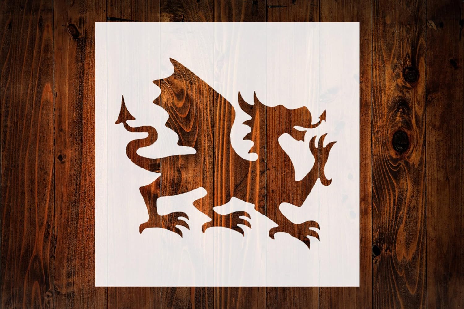 Amazon.com : 12-Inch Welsh Dragon Style Design Stencil, Reusable Mylar Cutout for Sign Art ...