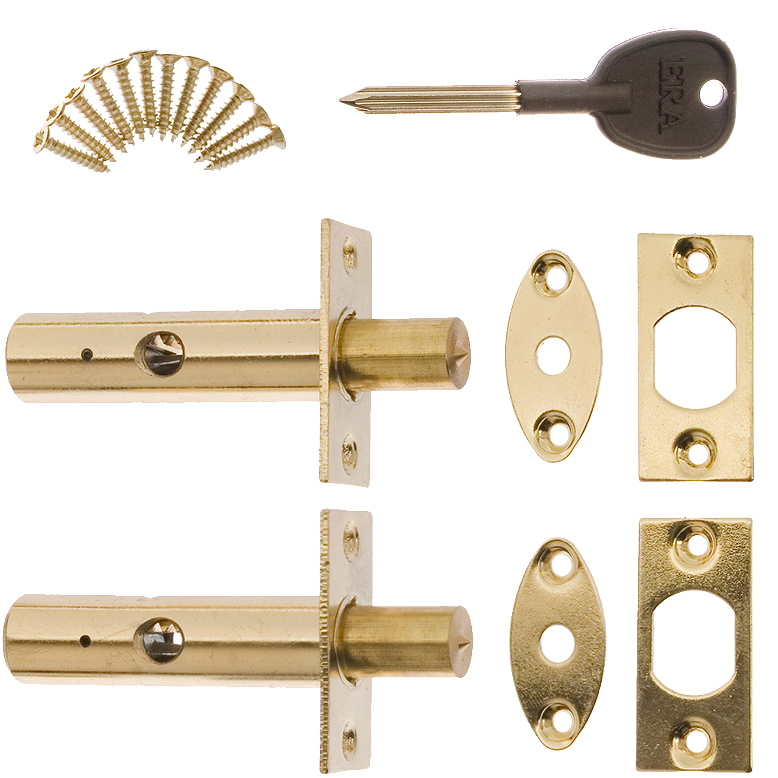 Buy Brass High Security Dead Bolt & Star Key Door/Window Frame Lock ...