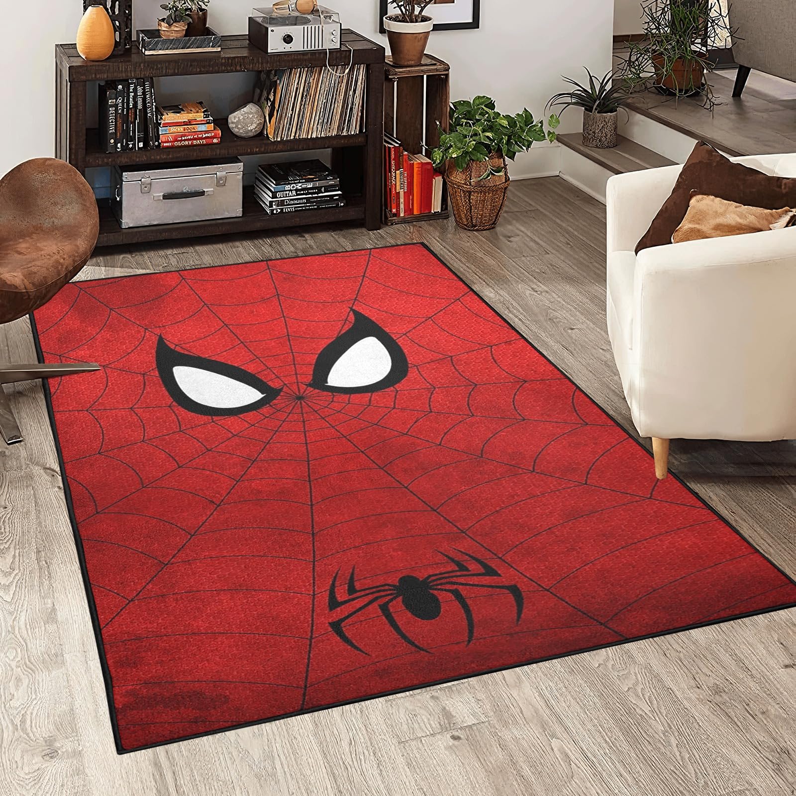 Spider Area Rug 3D Digital Print Red Spider Web Rug Perfect for Kids ...