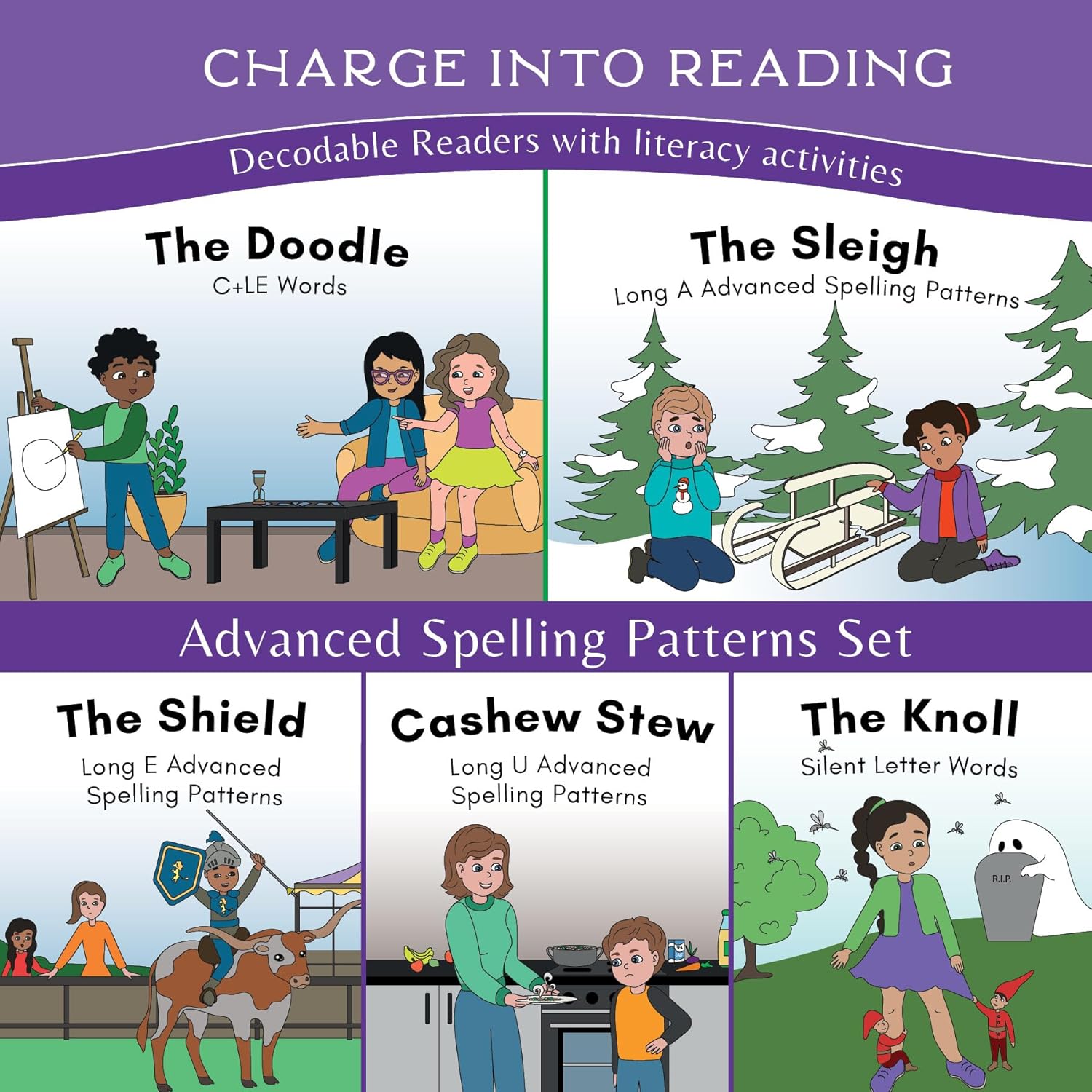 Charge into Reading Decodable Books (Stage 9): 5 Advanced Spelling ...