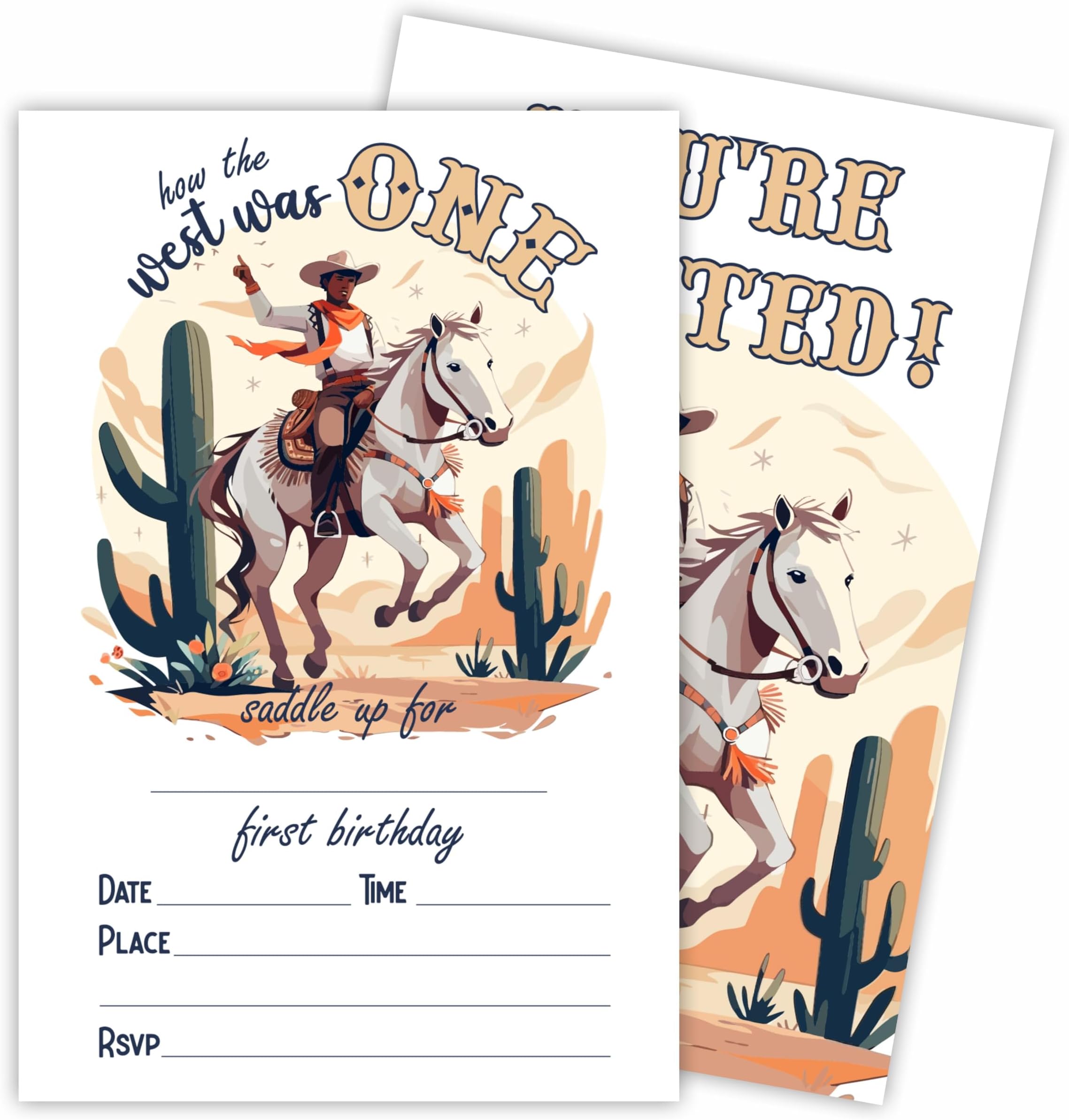 Amazon.com : AEHIE 20 Sets First Rodeo Birthday Party Invitations With ...