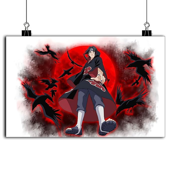 Times Comic Itachi Poster | Naruto Itachi Uchiha With Crow Poster ...
