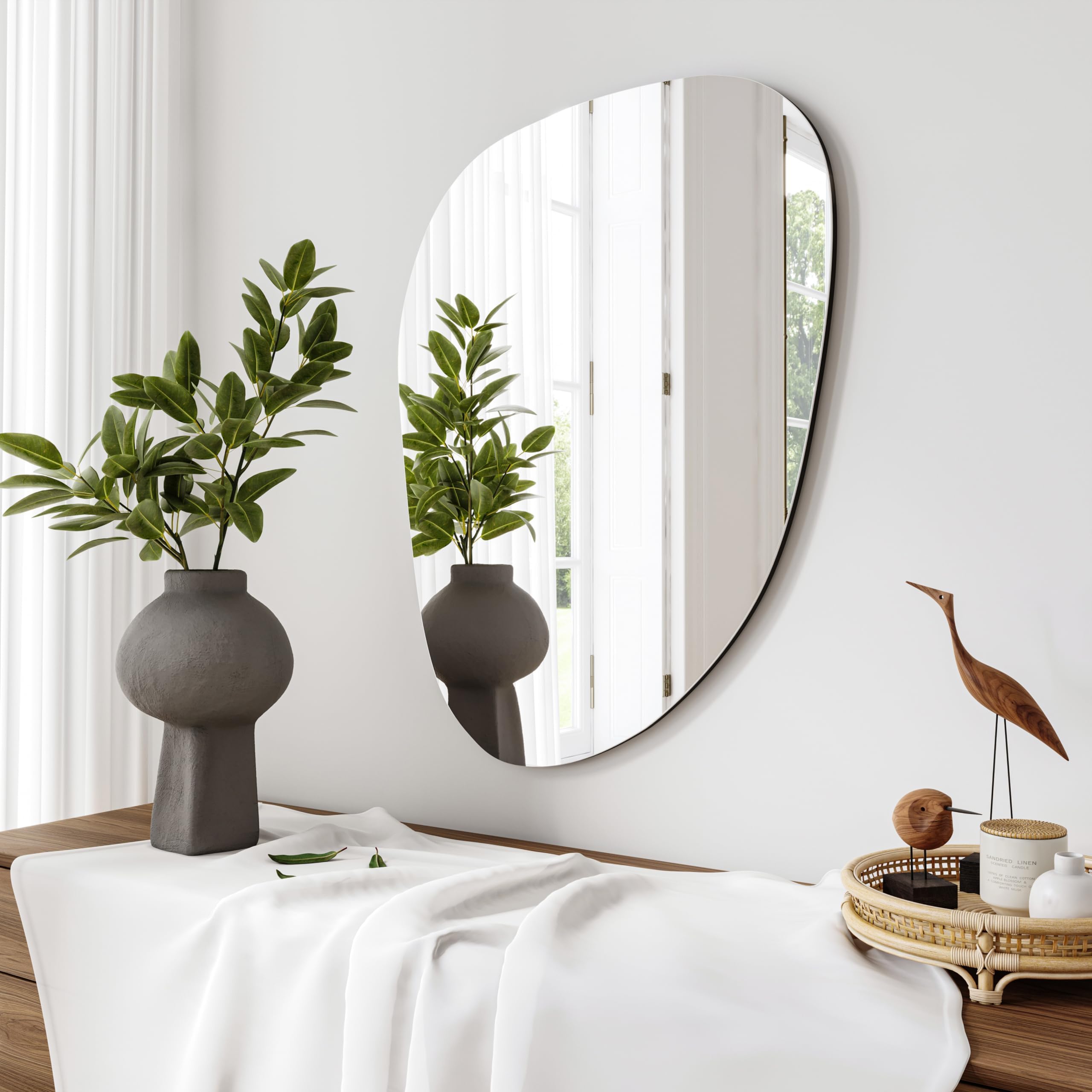 Amazon.com: SANHUAMAO Irregular Wall Mirror Asymmetrical Mirror for ...