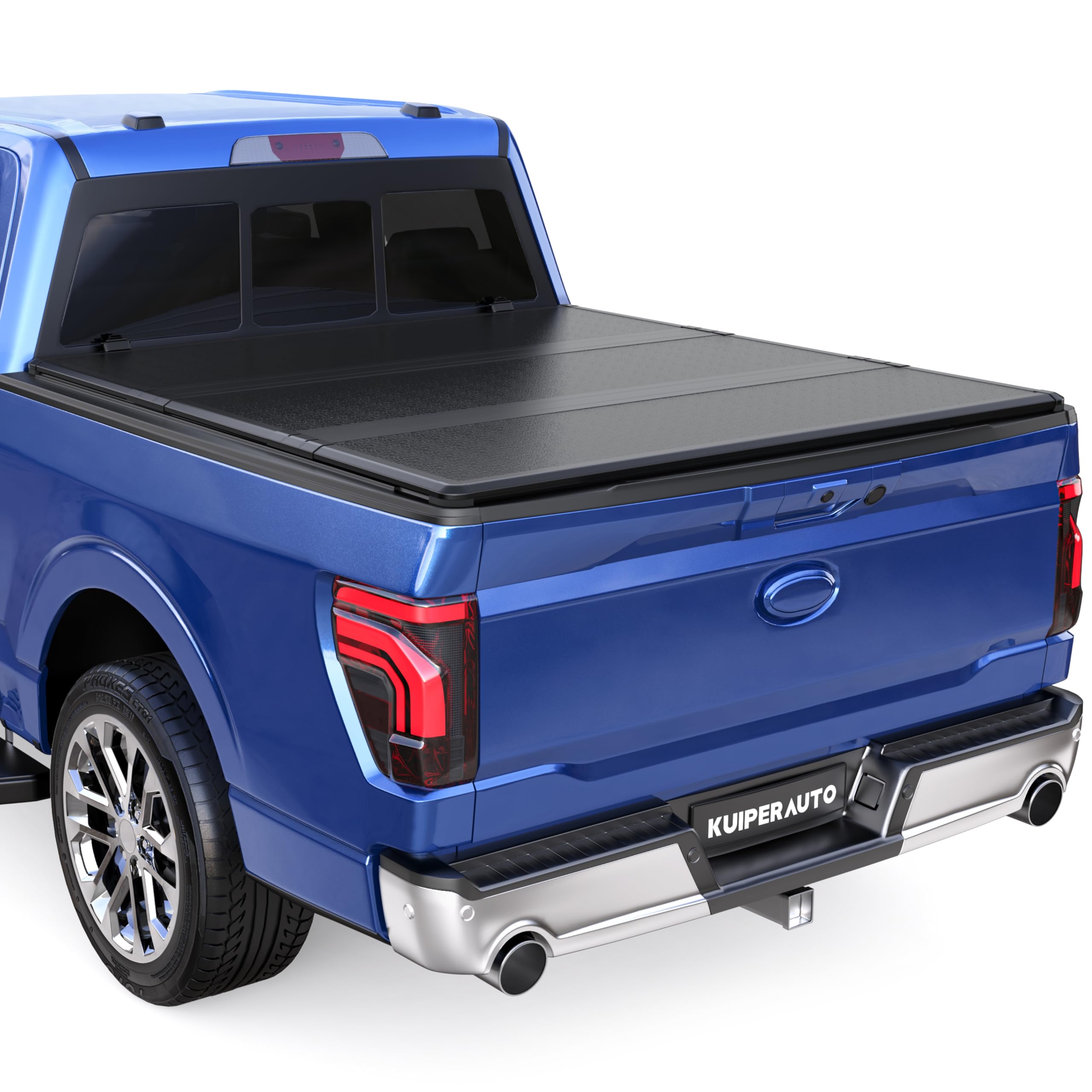Amazon.com: KUIPERAUTO Fiberglass Hard Tri Truck Bed Tonneau Cover ...