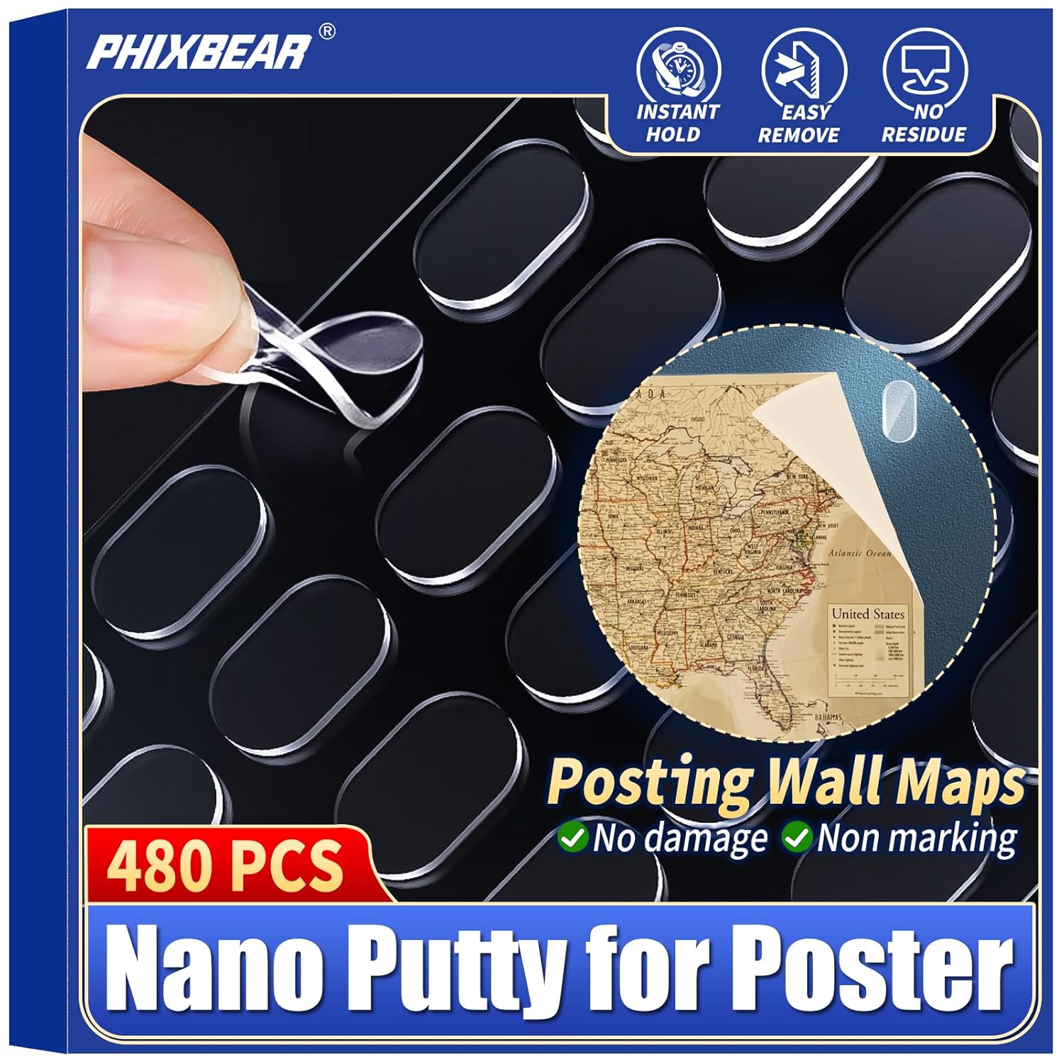Amazon.com: PHIXBEAR Nano Putty for Poster Museum Walls No Damage Clear ...