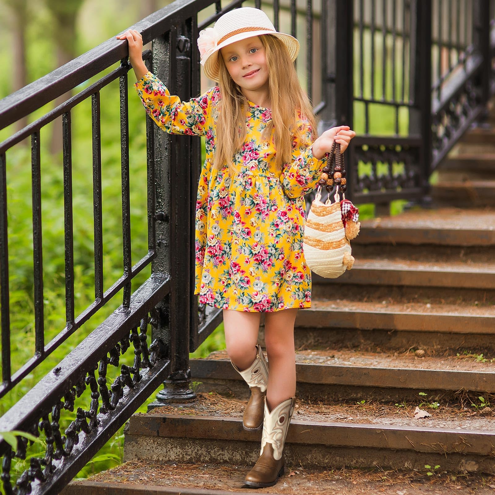 Snapklik.com : Boys Cowboy Boots Kids Cowgirl Boots Square Toe Boys Western Boots For Little Kid ...