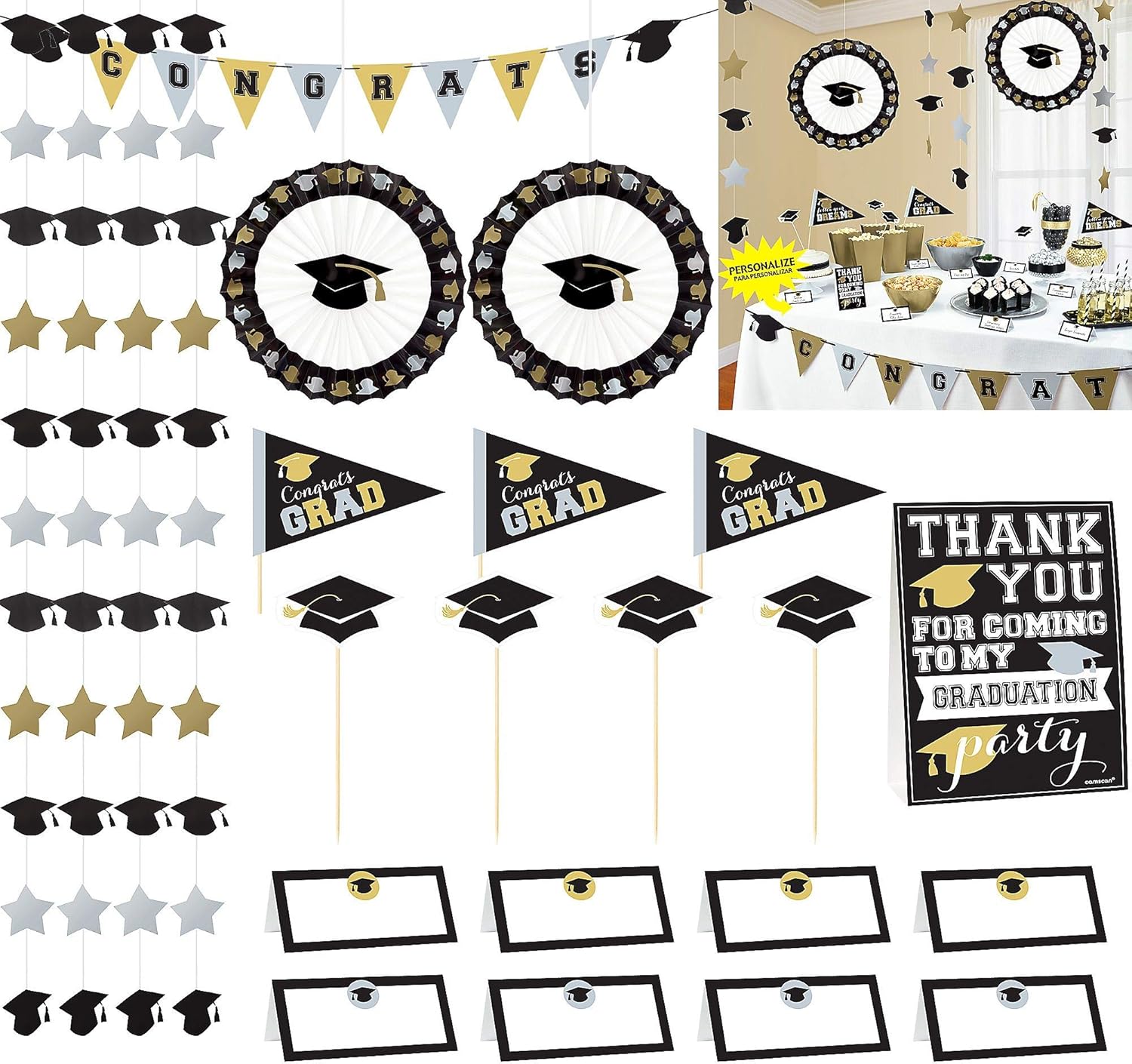 Amazon.com: amscan Graduation Celebration Congratulations Party ...