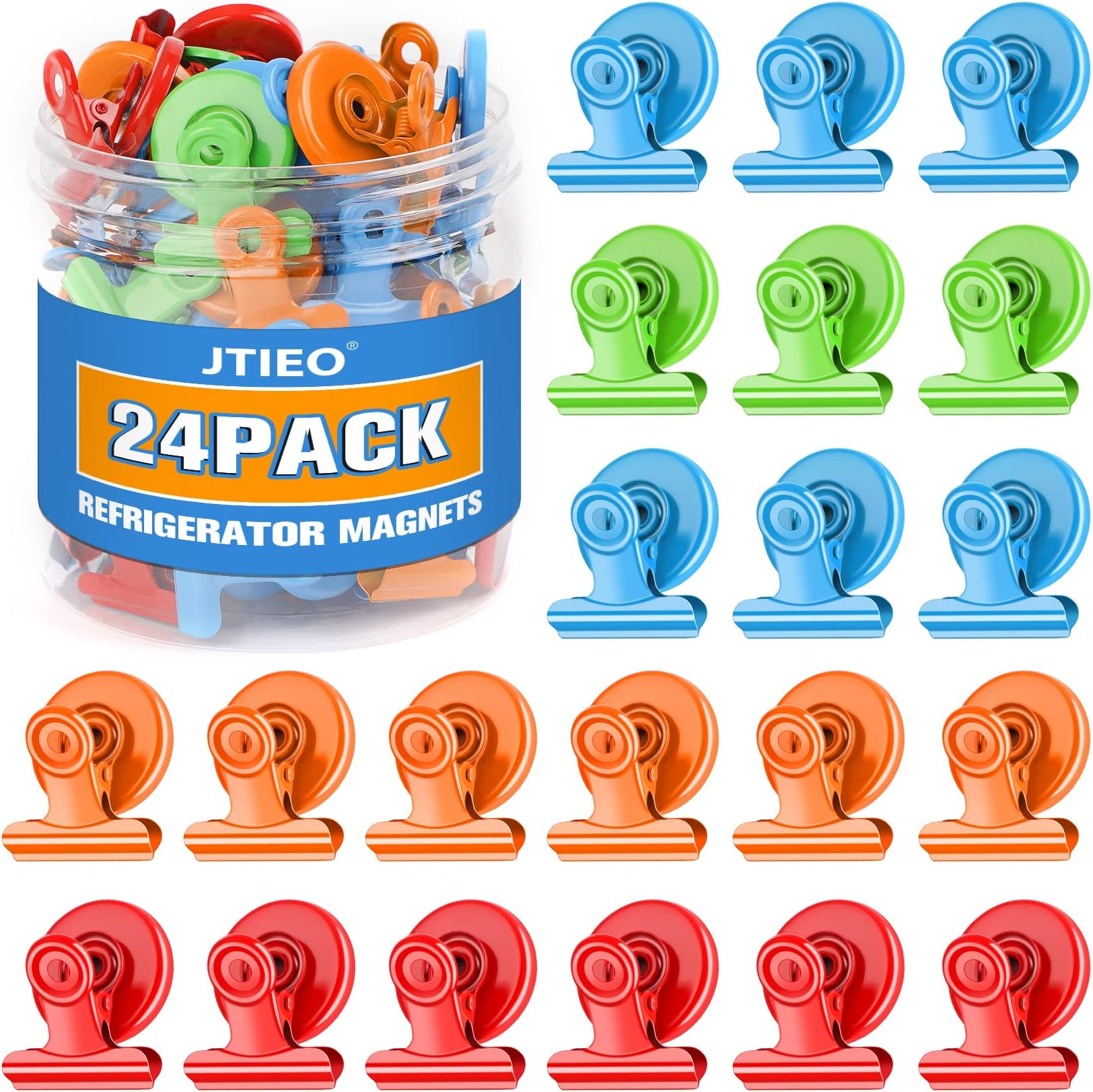 Amazon.com : 24 Pack Magnetic Clips Fridge Magnets Whiteboard Magnets ...