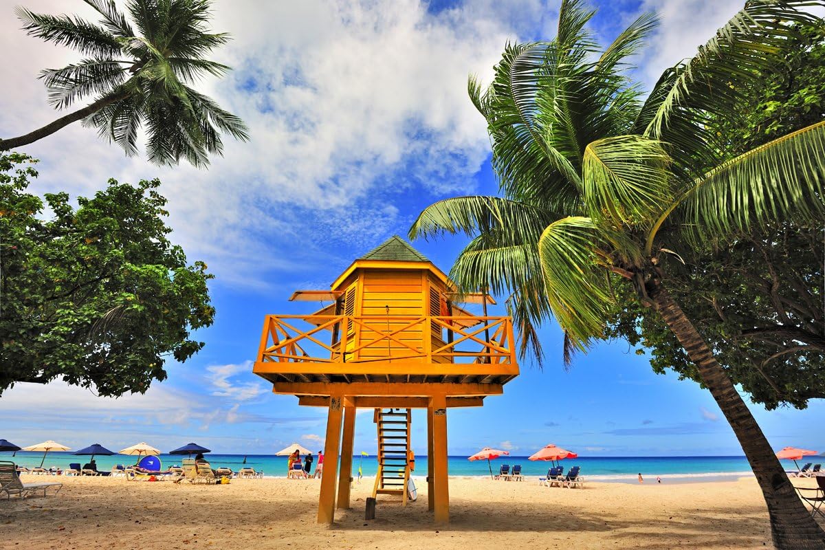 Amazon.com: Lifeguard Station on Rockley Beach, Christ Church, Barbados ...