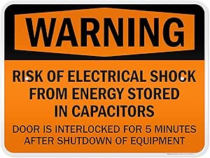 Amazon.com : Warning Risk Of Electrical Shock From Energy Stored In ...