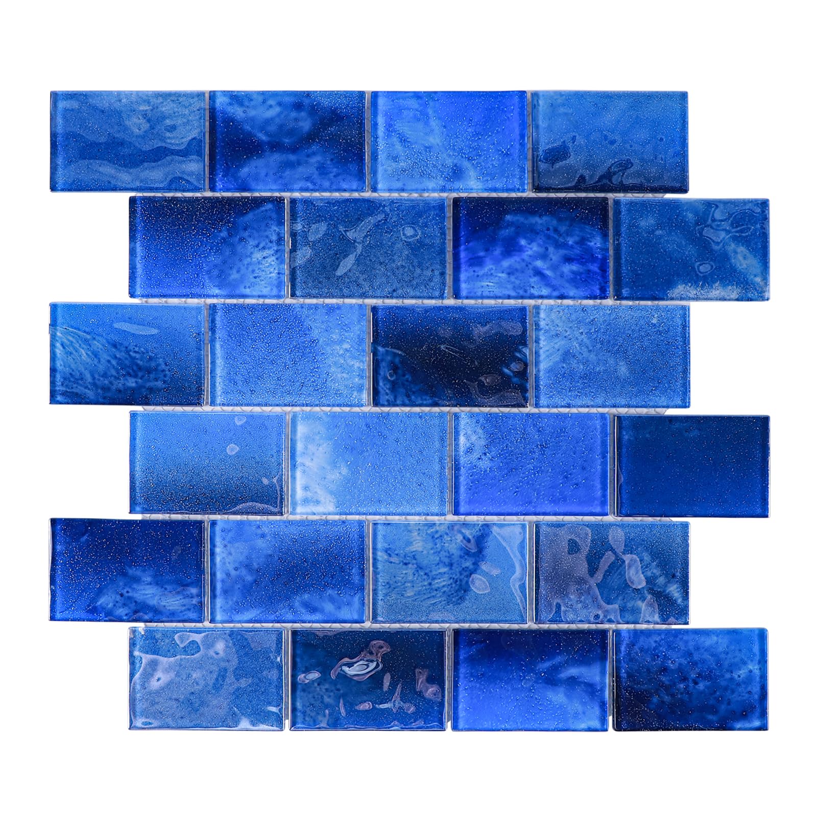 CASAPALACE Glass Mosaic Tiles Backsplash, 5-Sheet Subway Backsplash ...