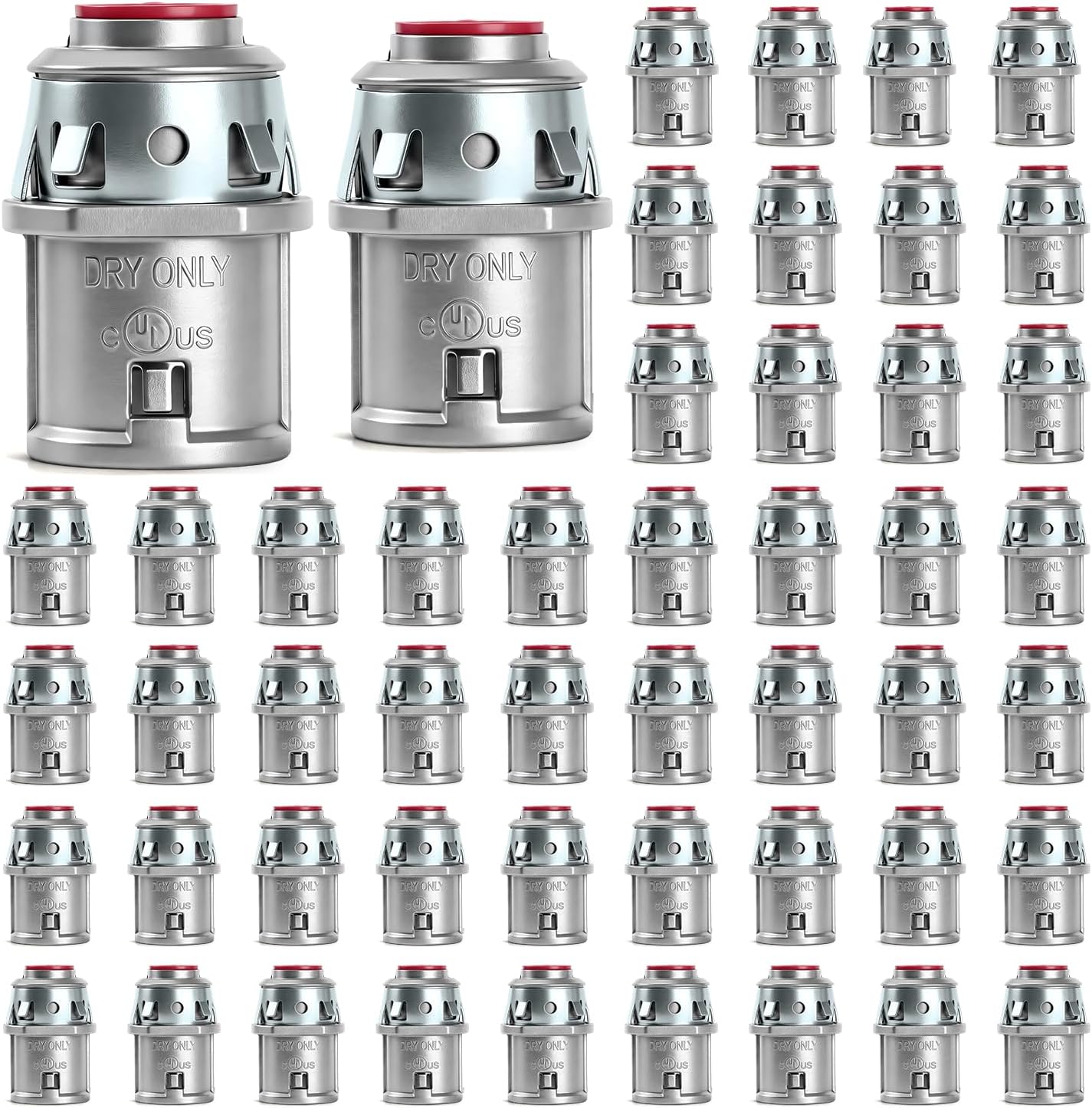 50 Pack MC Cable Connectors, 3/8” Snap-In Zinc Die-Cast Metal-Clad ...