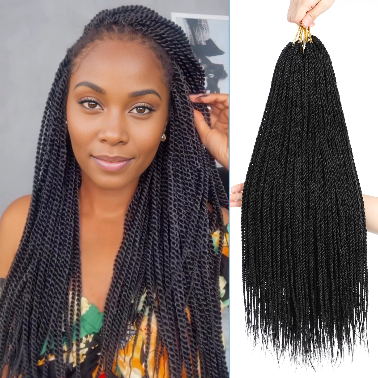 Amazon.com : BAOTA Senegalese Twist Crochet Hair for Women Pre Looped ...