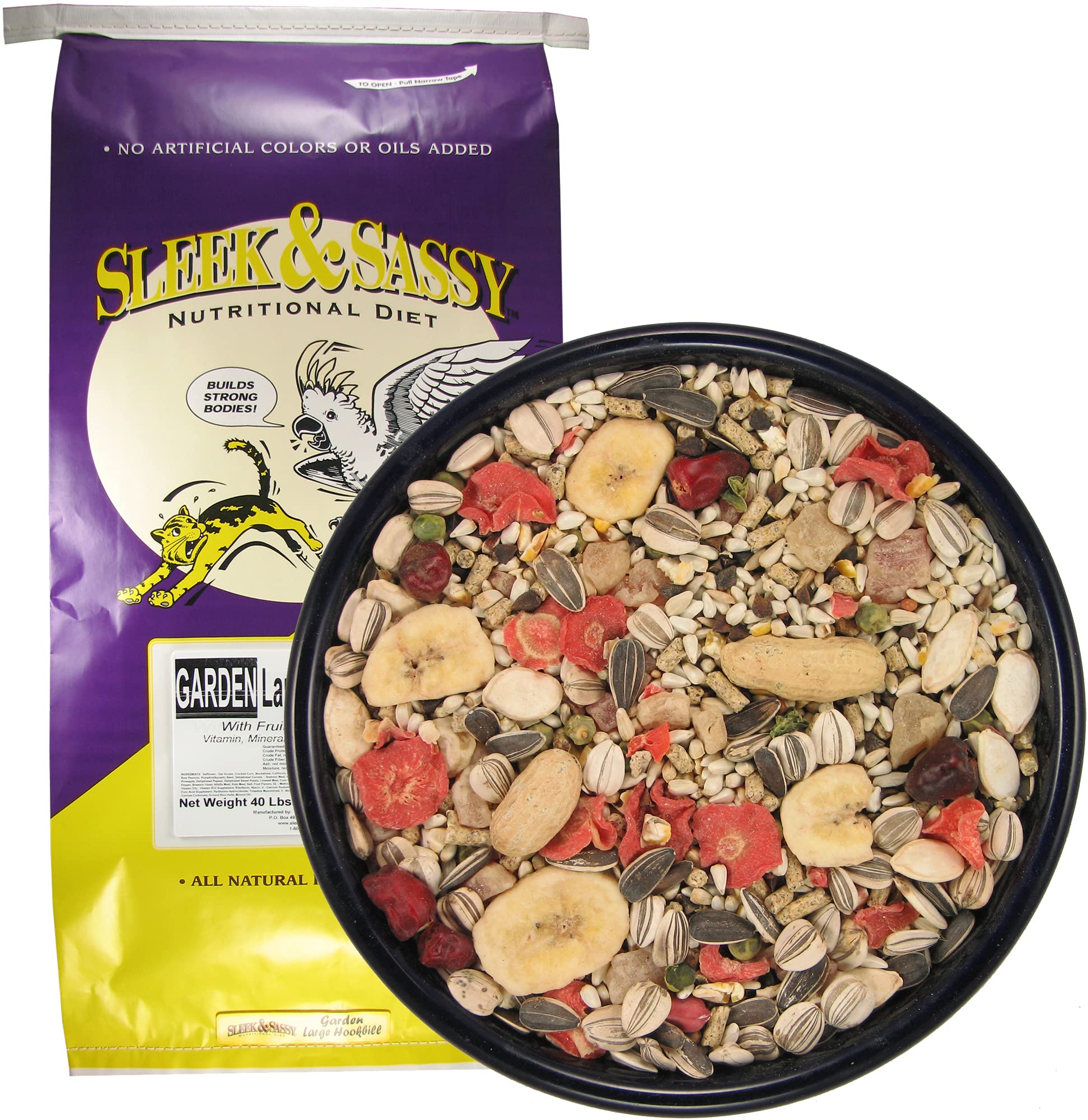 Amazon.com : SLEEK & SASSY Garden Large Hookbill Parrot Food for Large ...