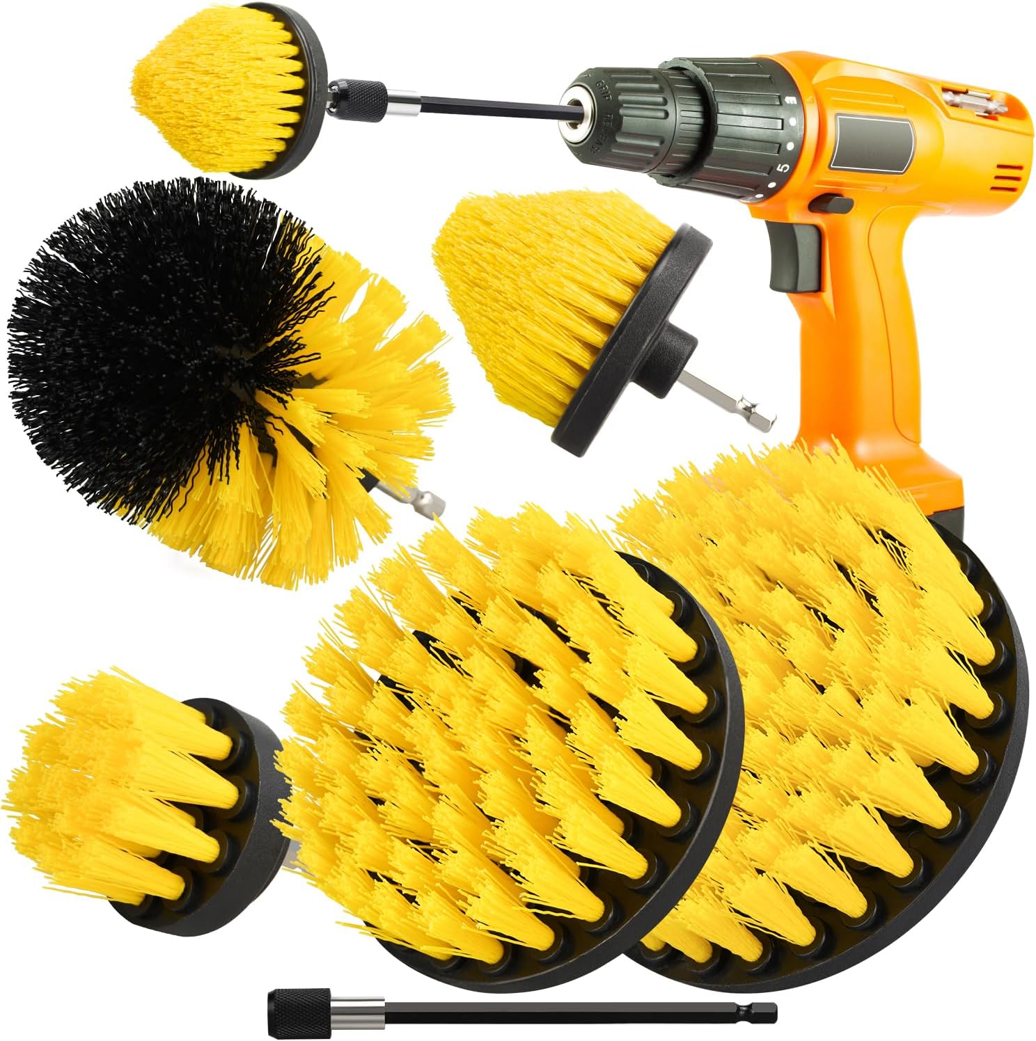 Amazon.com: 6pcs Drill Brush Attachment Set, 5pcs Scrubber Brushes with ...