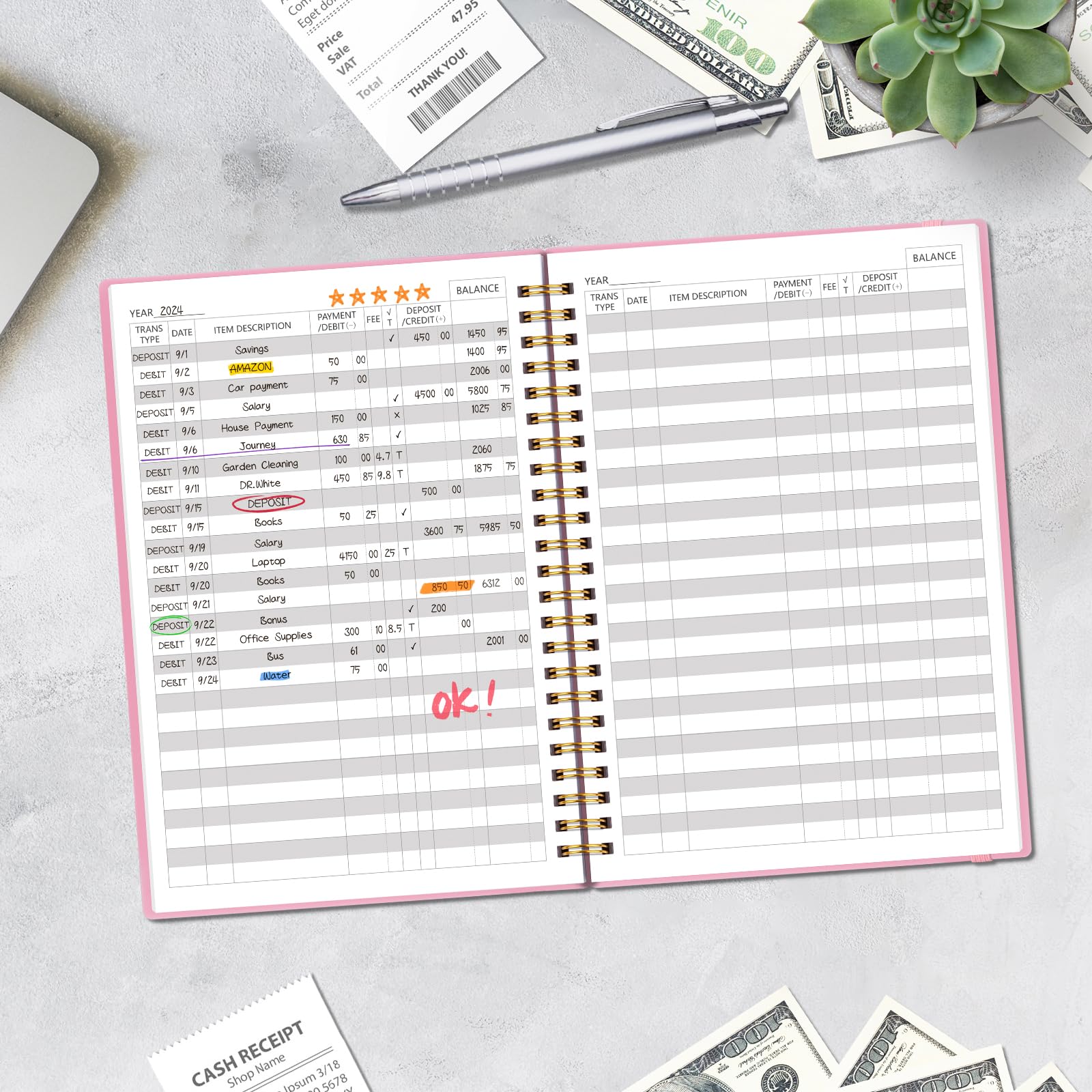 Snapklik.com : Accounting Ledger Book For Small Business Bookkeeping ...